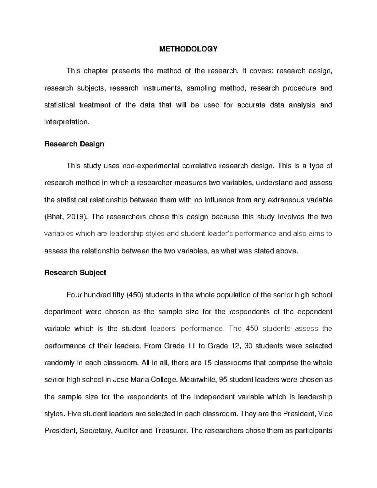 Practical research notes - METHODOLOGY This chapter presents the method ...