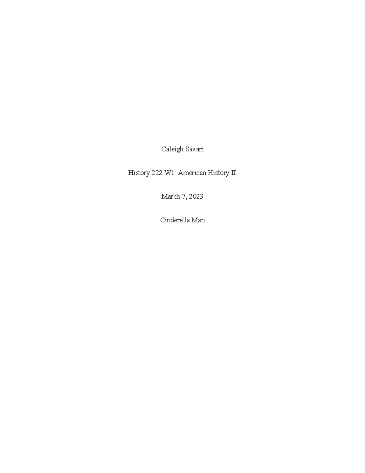 Cinderella Man - movie questions and answer - Caleigh Savari History ...