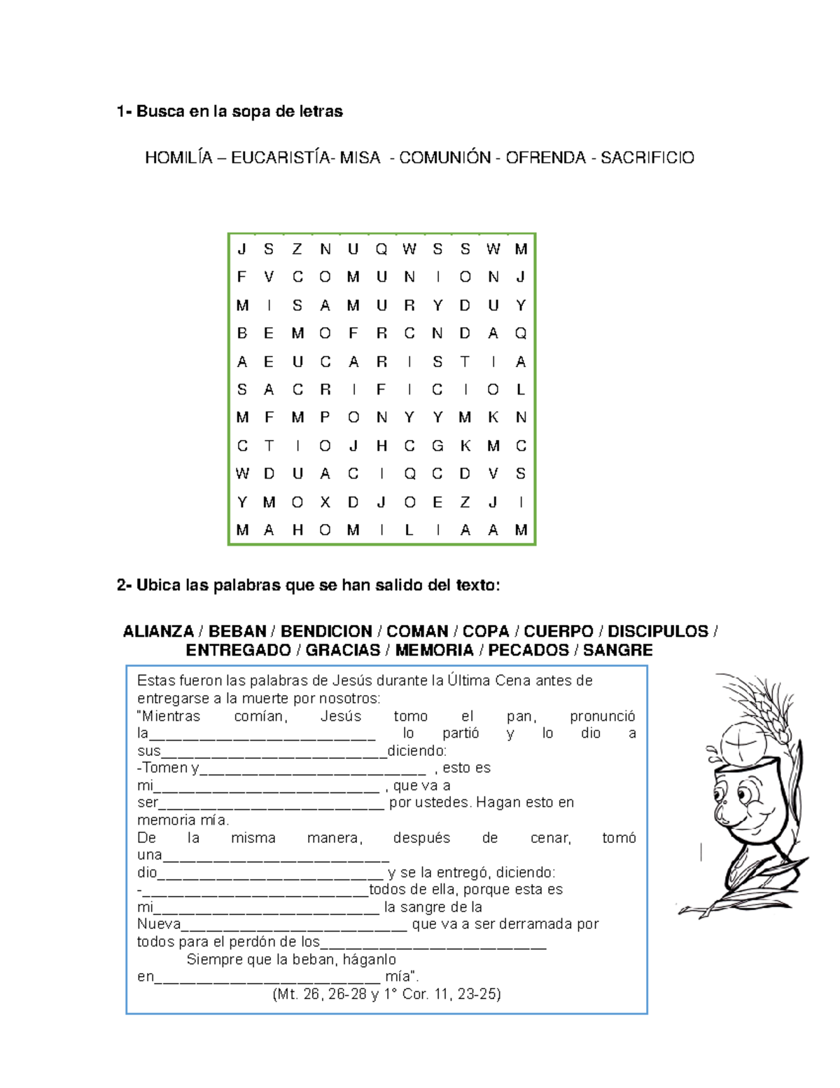 Ficha Religión 10 DE Septiembre - 1 - Busca en la sopa de letras ...