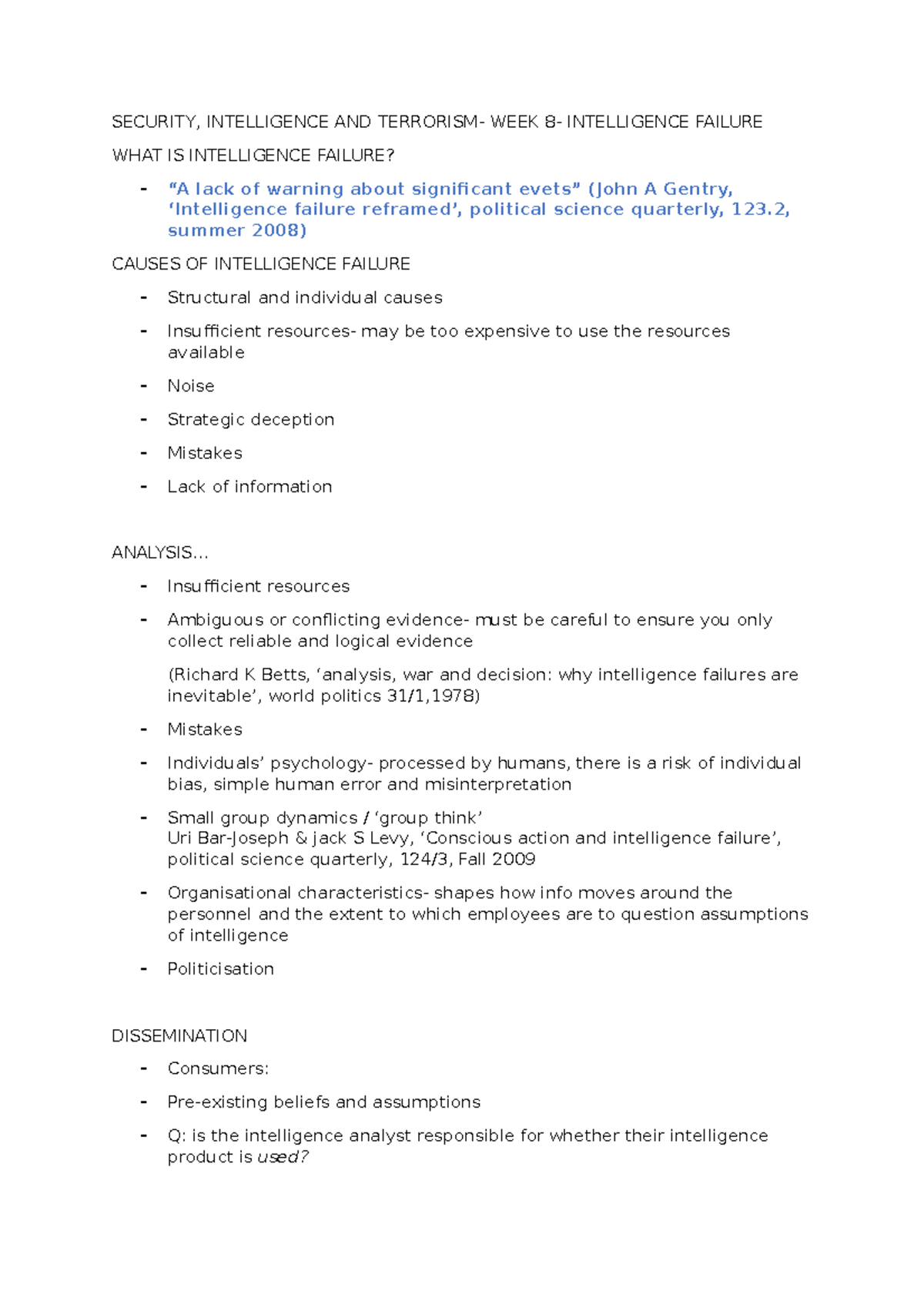 Intelligence Failure - Delivered by Newbury and Corum - SECURITY ...