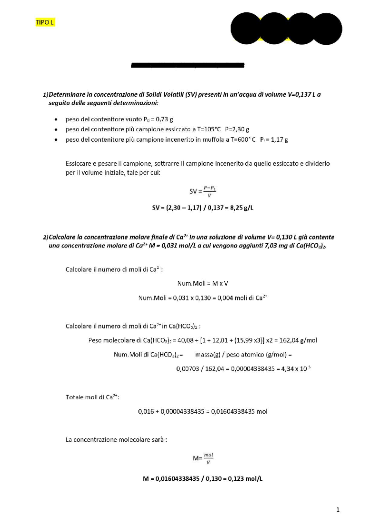 ELAB 1.1 (L) ING AMB Pegaso - Ingegneria ambientale - Studocu