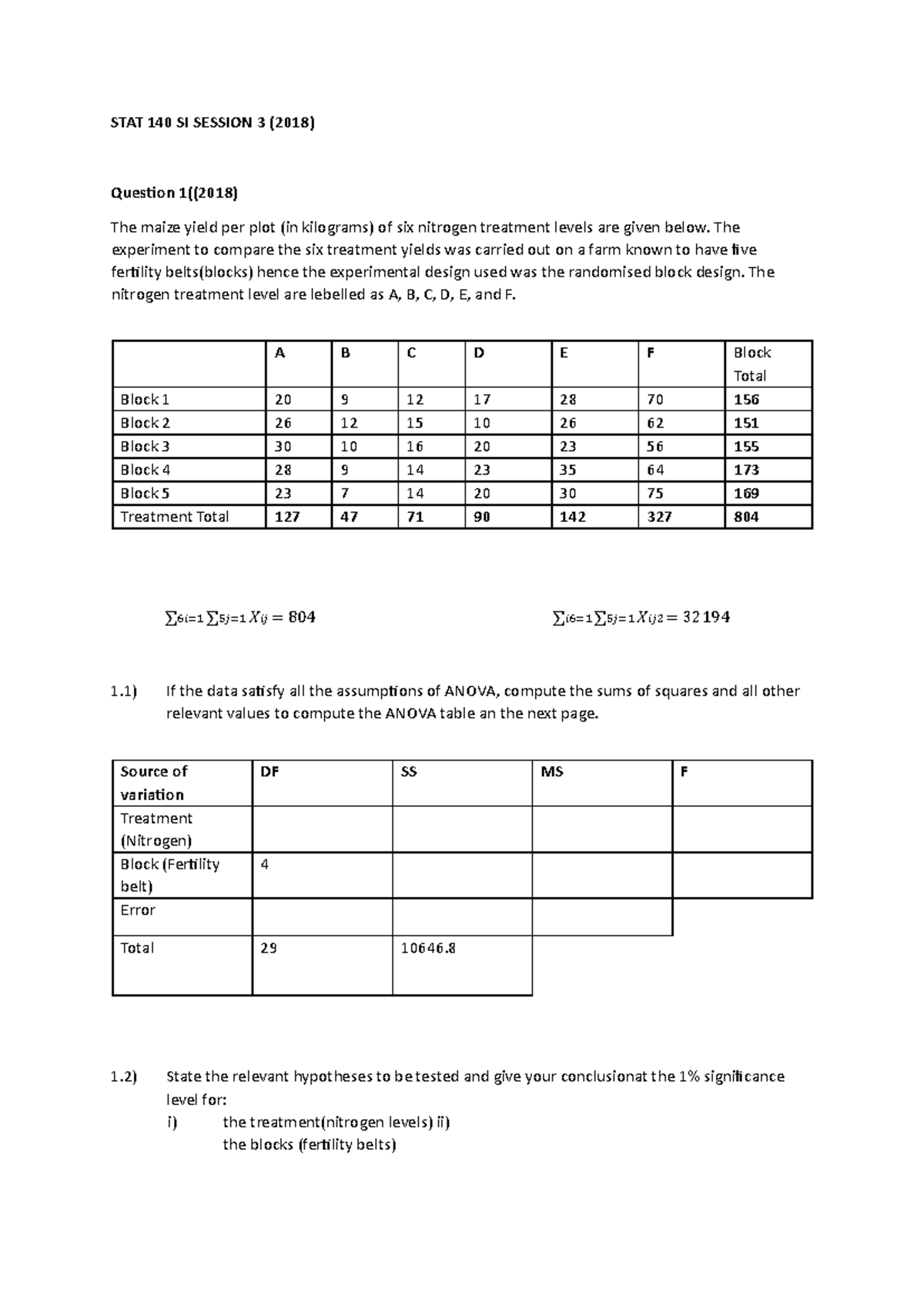 STAT 140 SI Session 3 - it will boost students with some questions must be in an exam - STAT 140 ...