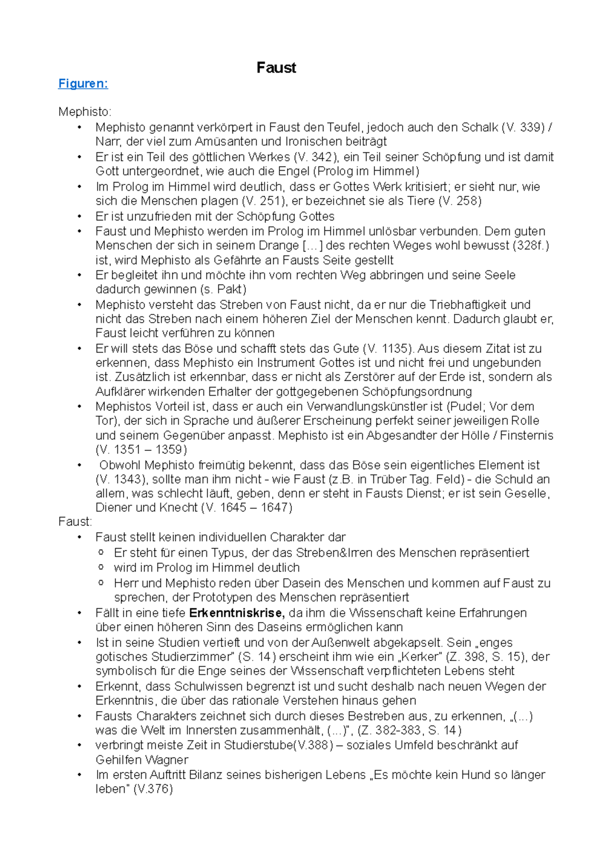 Faust figuren - Deutsch summary Q - Faust Figuren: Mephisto: - Mephisto ...