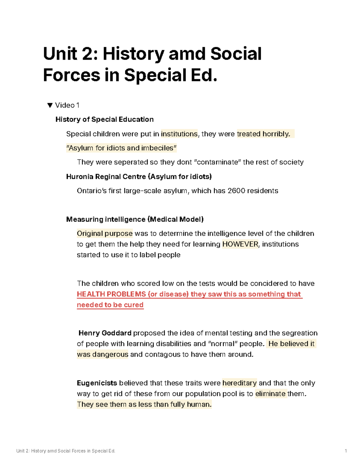 Unit2 - Unit 2: History amd Social Forces in Special Ed. Video 1 ...