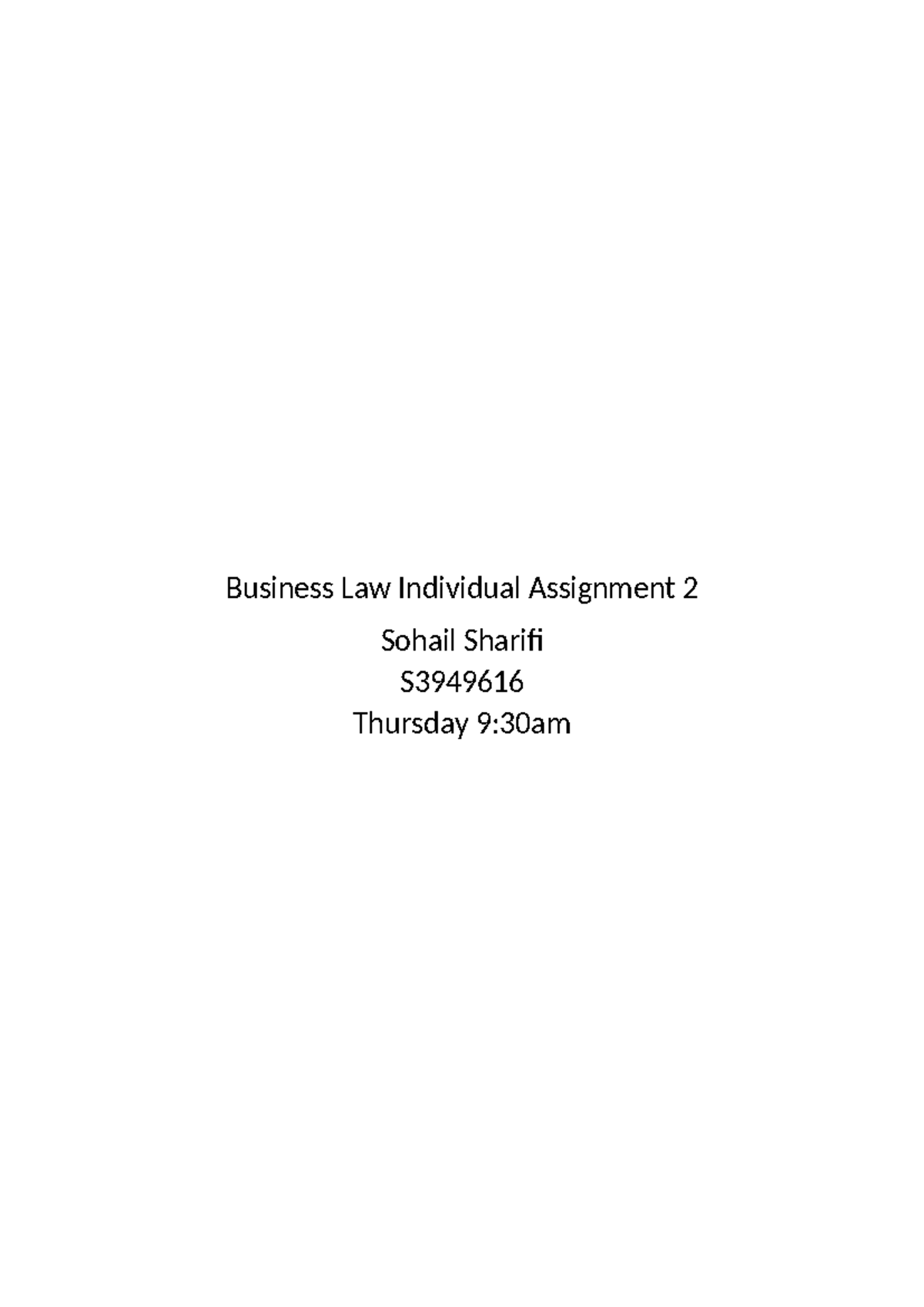 Business Law Individual Assignment 2 NEW - Business Law Individual ...