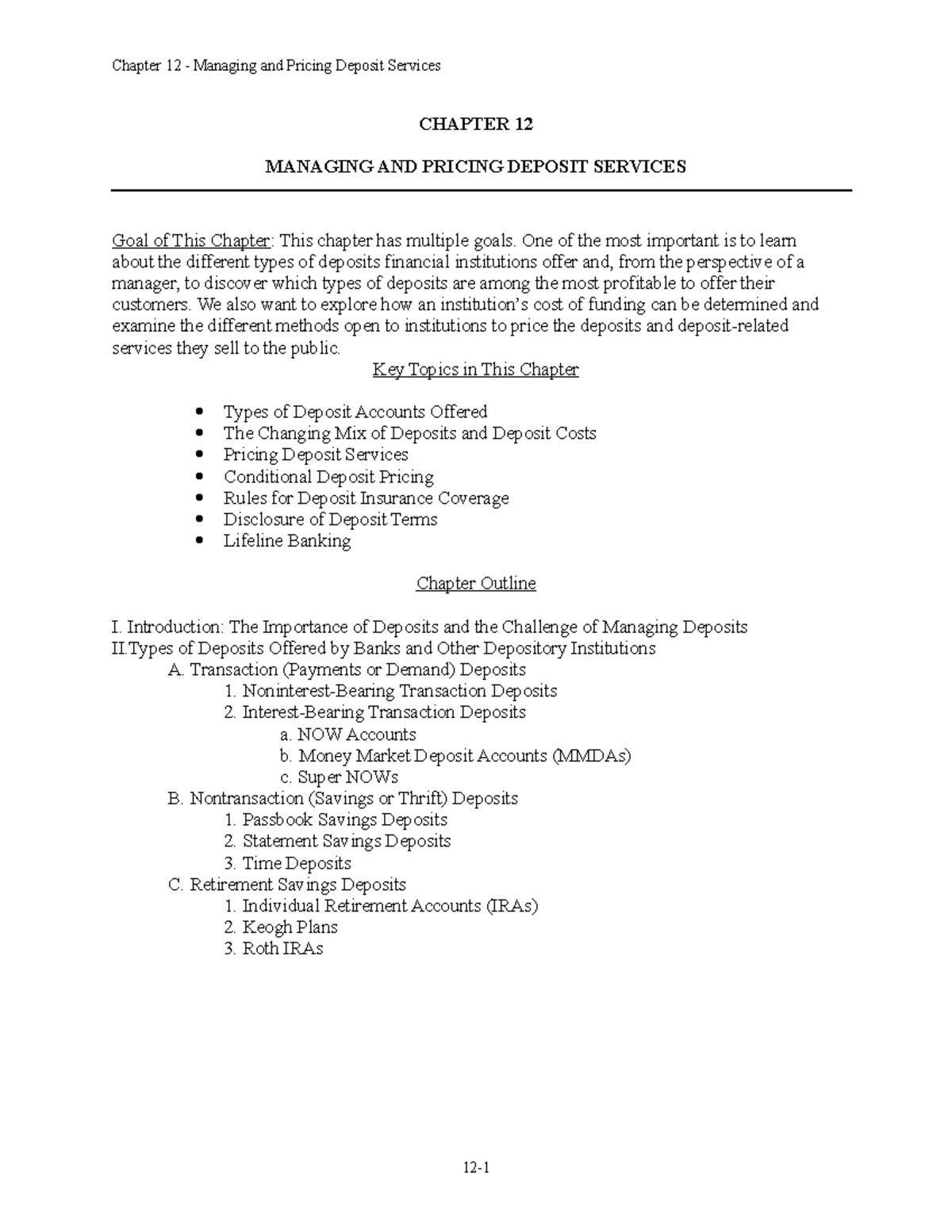 MN 341 Chapter 12 managing and pricing de - CHAPTER 12 MANAGING AND ...