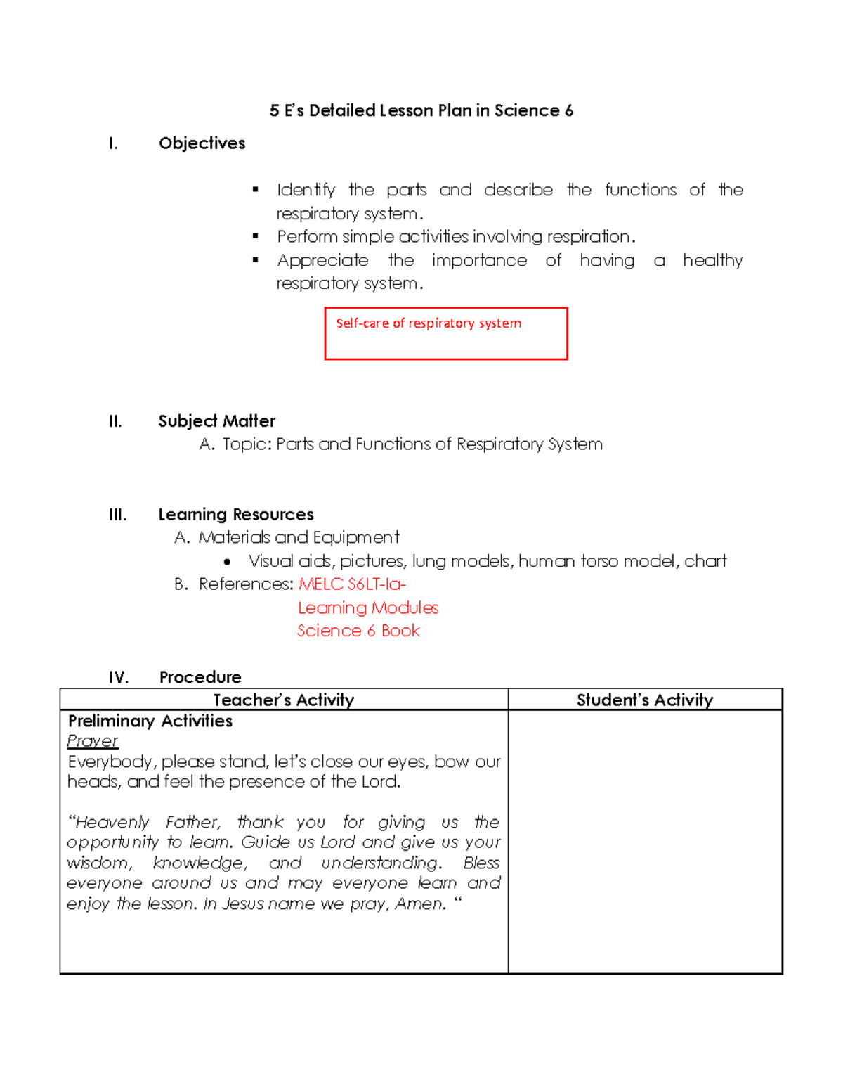 RS Final NA JUD - Respiratory System - Self-care of respiratory system ...