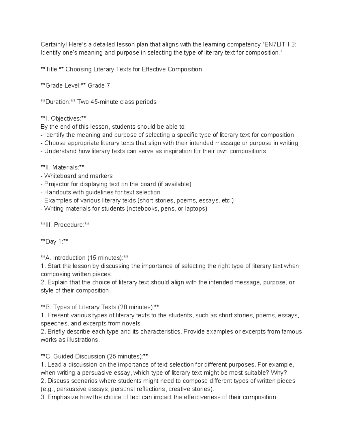 Choosing Literary Texts for Effective Composition - Certainly! Here's a ...