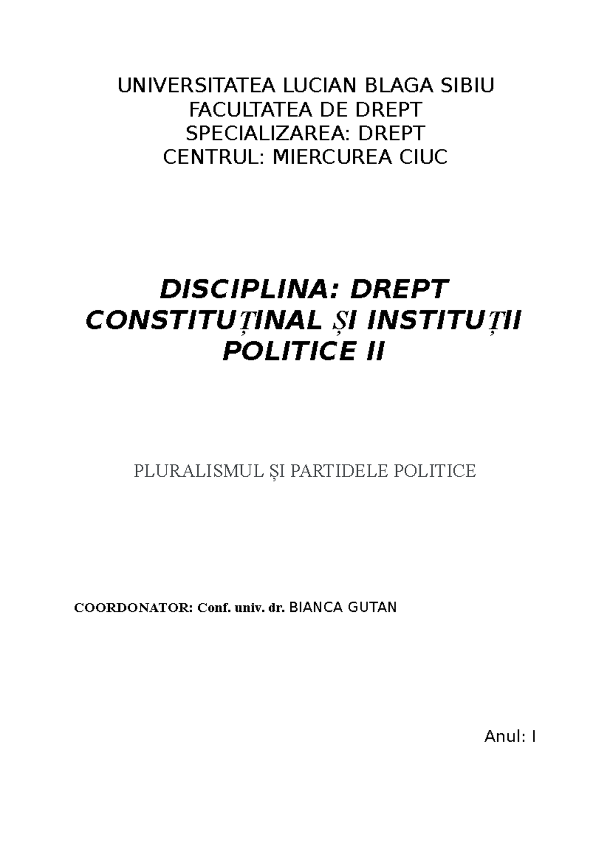 Pluralismul ȘI Partidele Politice-TC1 - UNIVERSITATEA LUCIAN BLAGA ...
