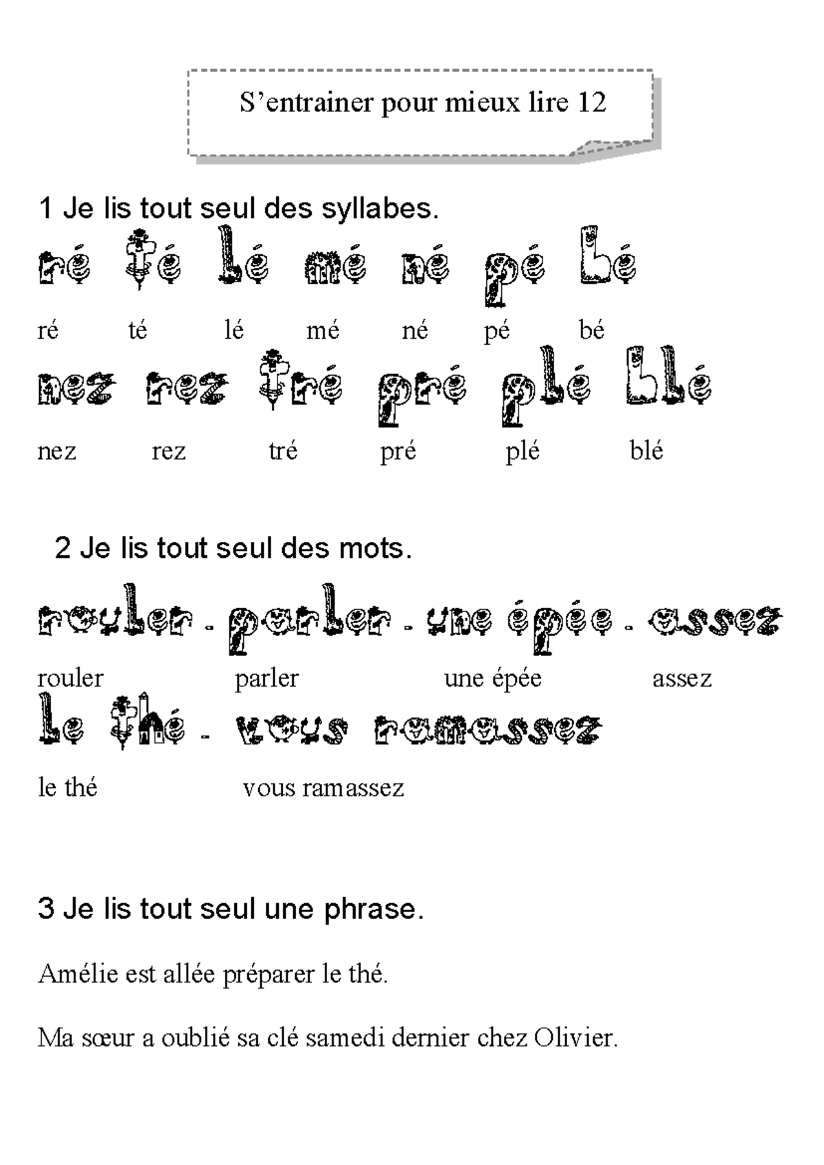 S'entrainer pour mieux lire 12 2-24 - Philosophie - 1 Je lis tout seul ...