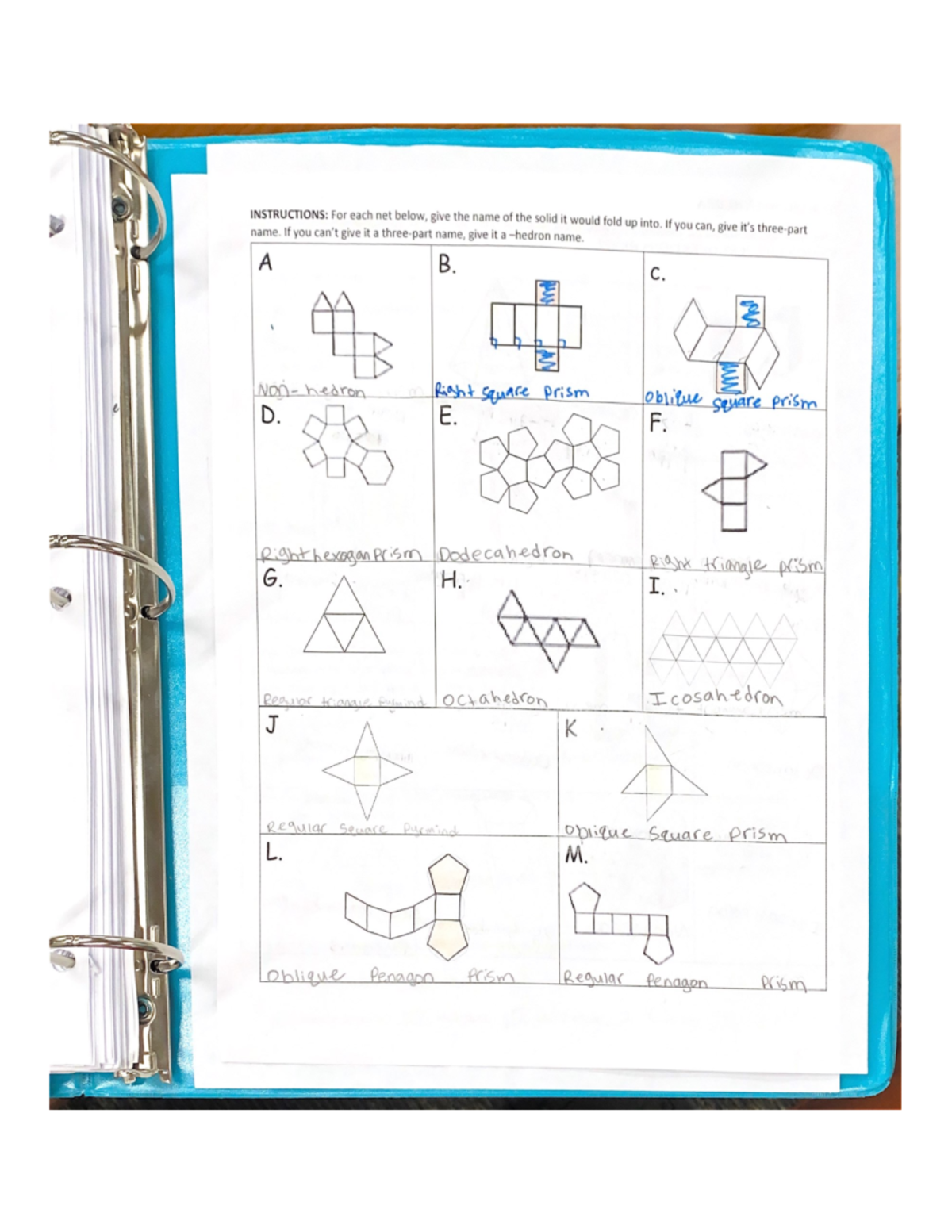 Naming Polyhedra - Notes - MATH 1385 - SHSU - Studocu