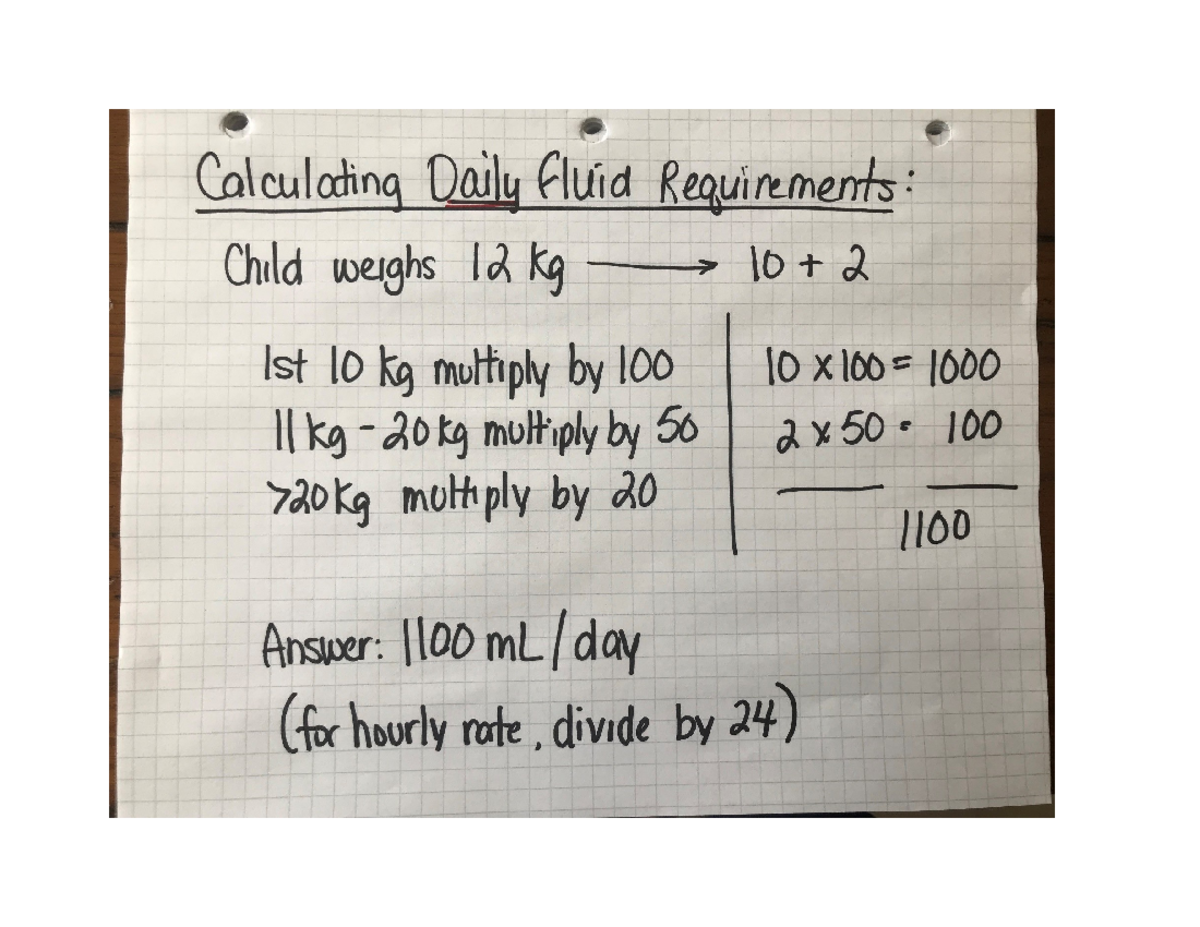 Fluid and Urine Output Calculations - Calculating Daily fluid ...