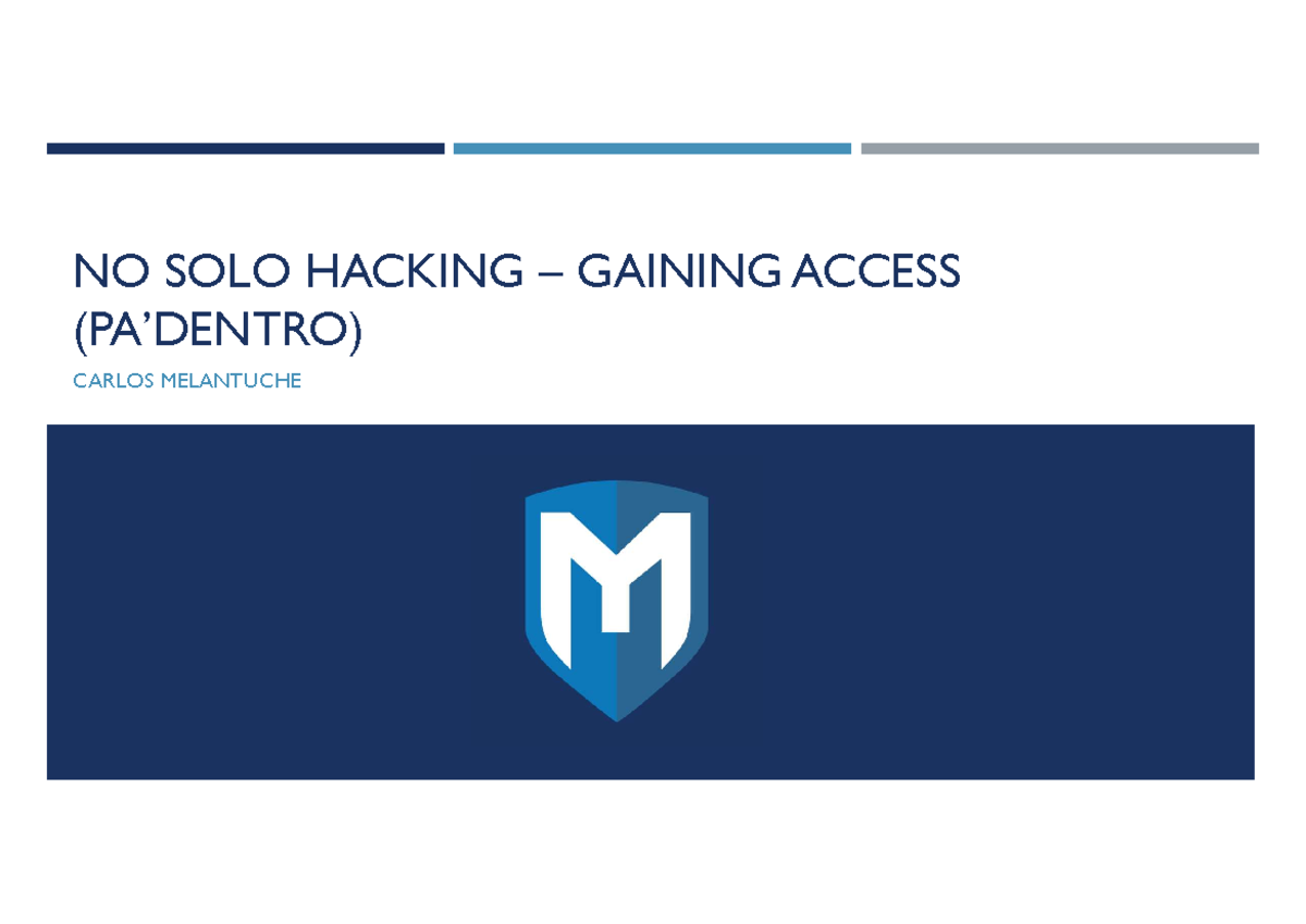 Ganando+acceso - metasploit - Redes de computadoras - NO SOLO HACKING – GAINING ACCESS (PA ...