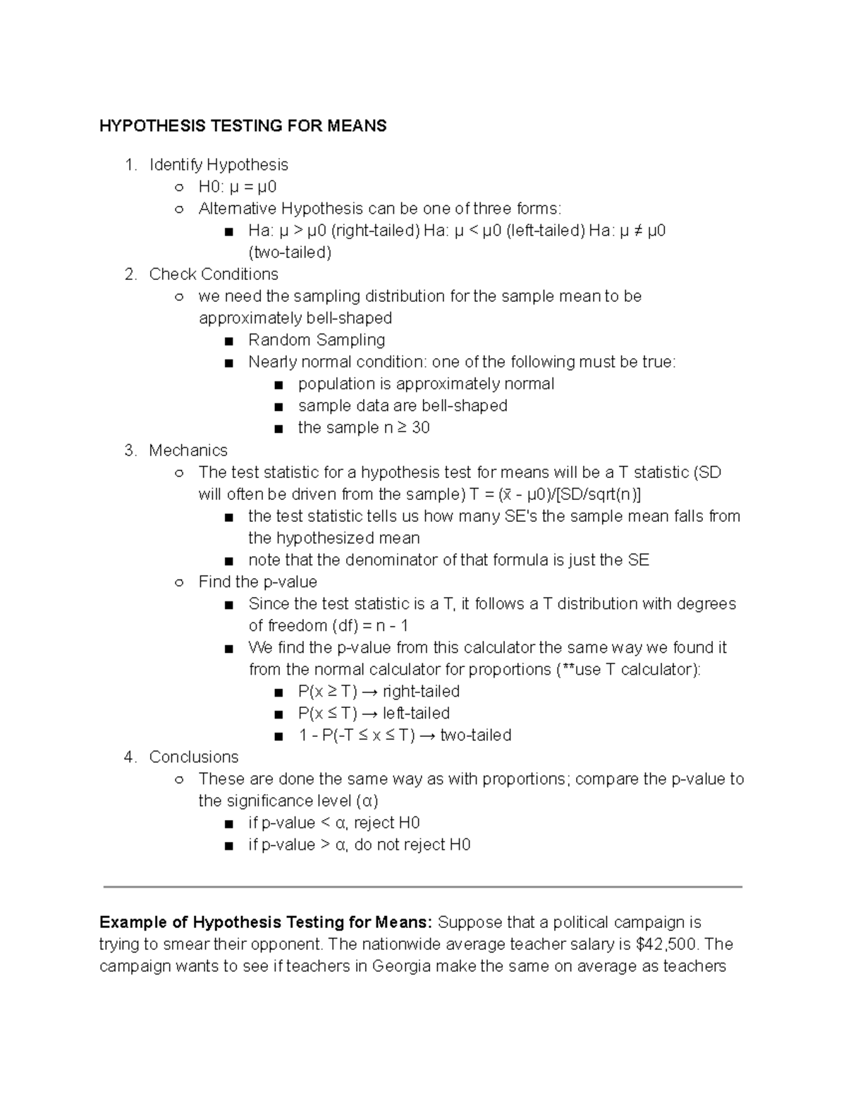 Chapter 9 - Hypothesis Testing - Hypothesis Testing for Means ...