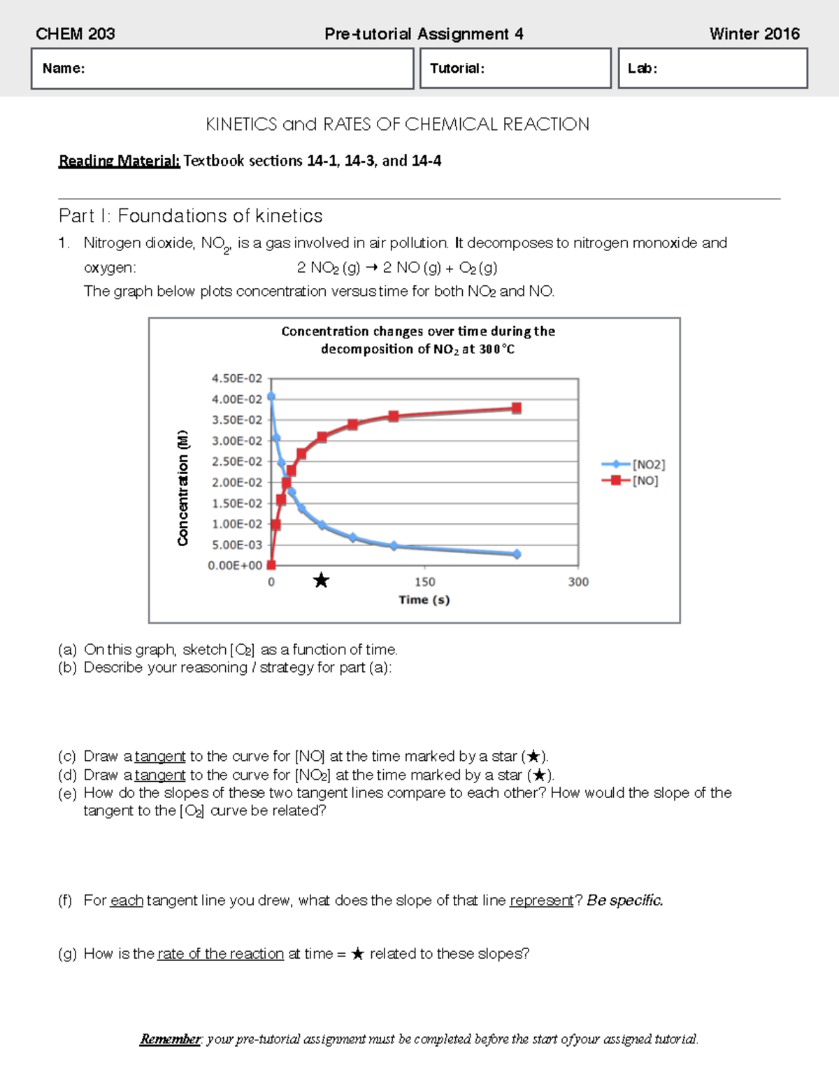 Practical - Pre-tutorial assignment 4 - CHEM 203 Assignment 4 Name ...