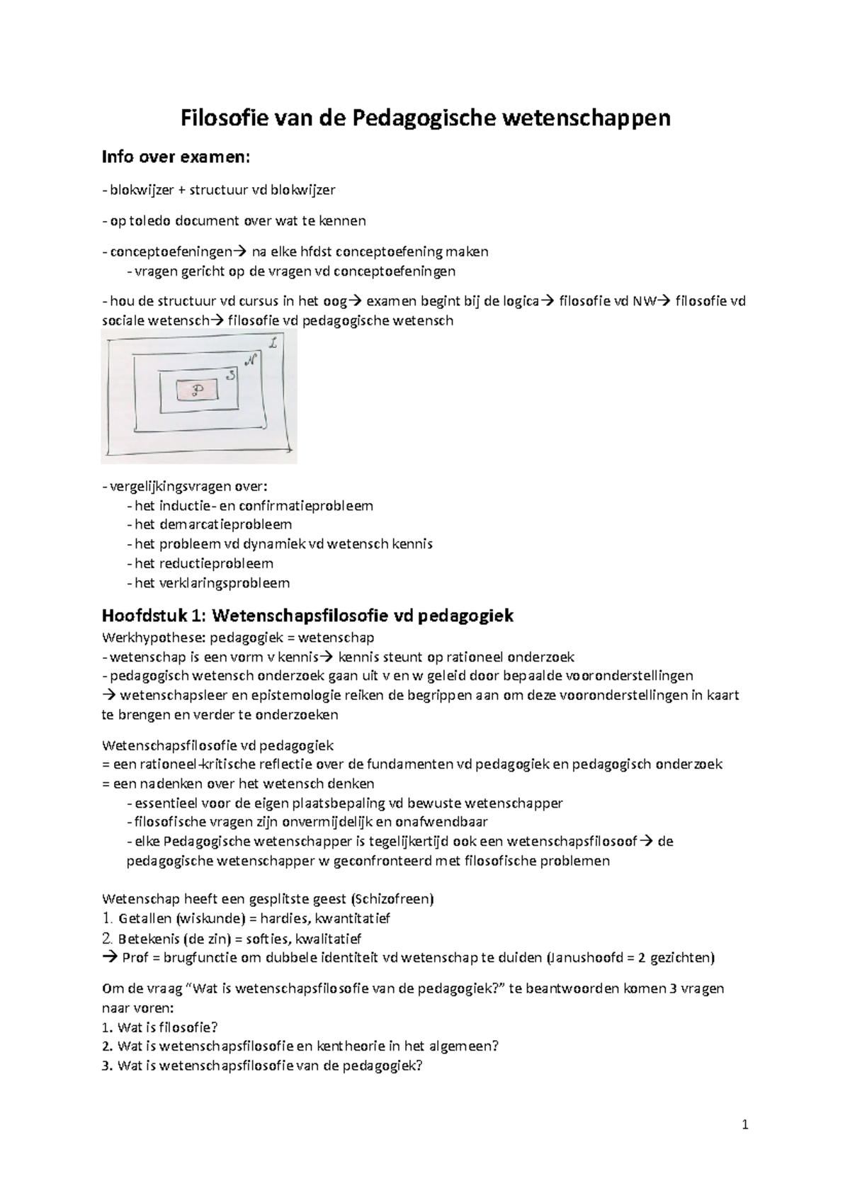 Filosofie SV - samenvatting van boek aangevuld met lessen - Filosofie van de Pedagogische - Studocu