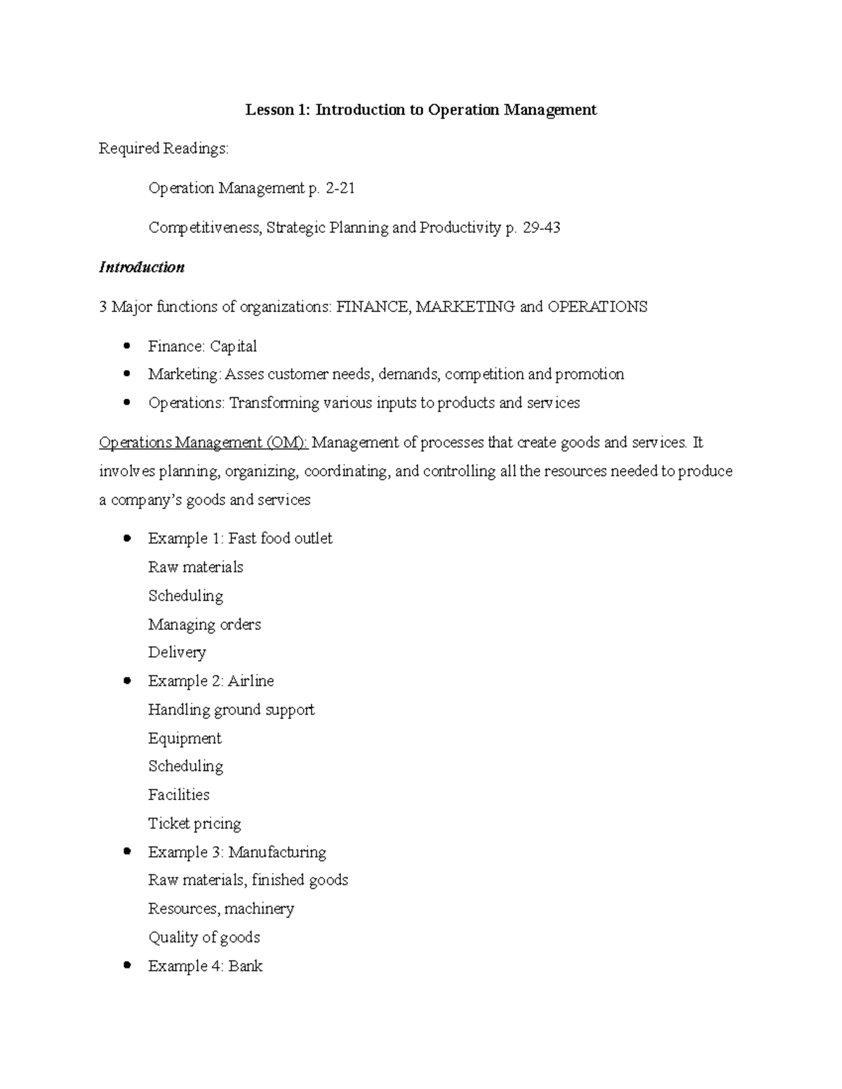 Lesson 1 - Intro to Operations - Lesson 1: Introduction to Operation ...
