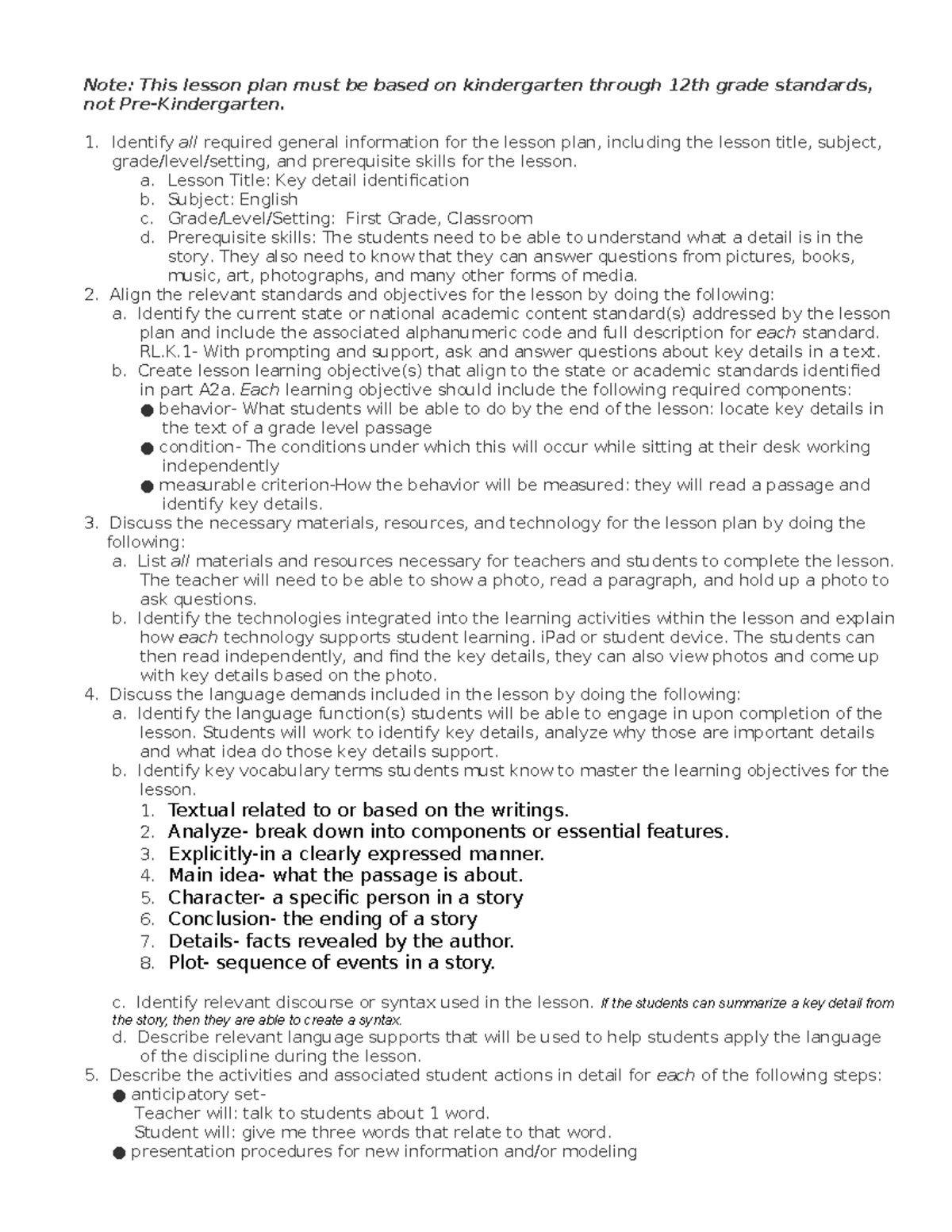DGM2 Task 2 - none - Note: This lesson plan must be based on ...