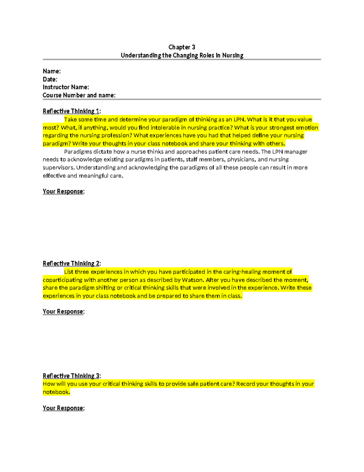 CH03 Reflective Thinking - Chapter 3 Understanding the Changing Roles ...