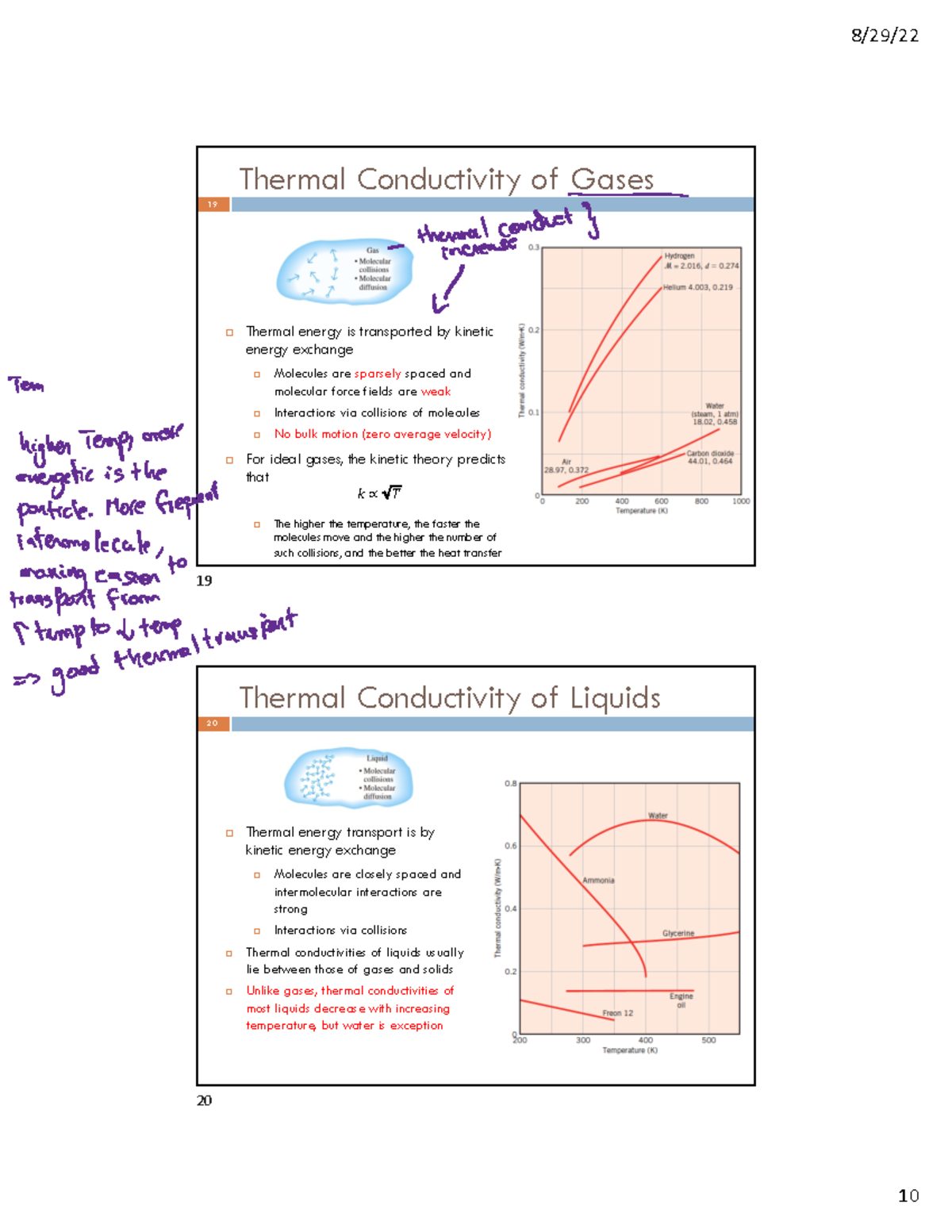 Lecture 4 Conduction pt 3 - Thermal Conductivity of Gases 19 ̈ Thermal ...
