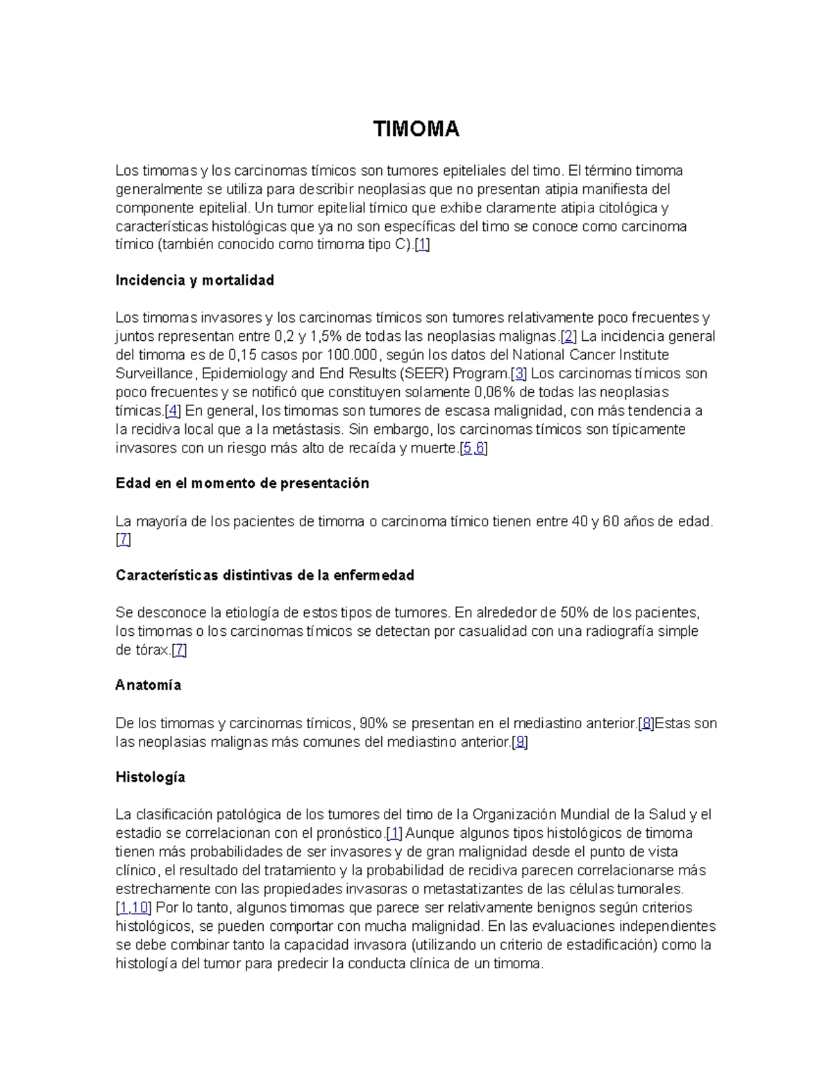 Timoma - Resumen Endocrinología - TIMOMA Los timomas y los carcinomas ...