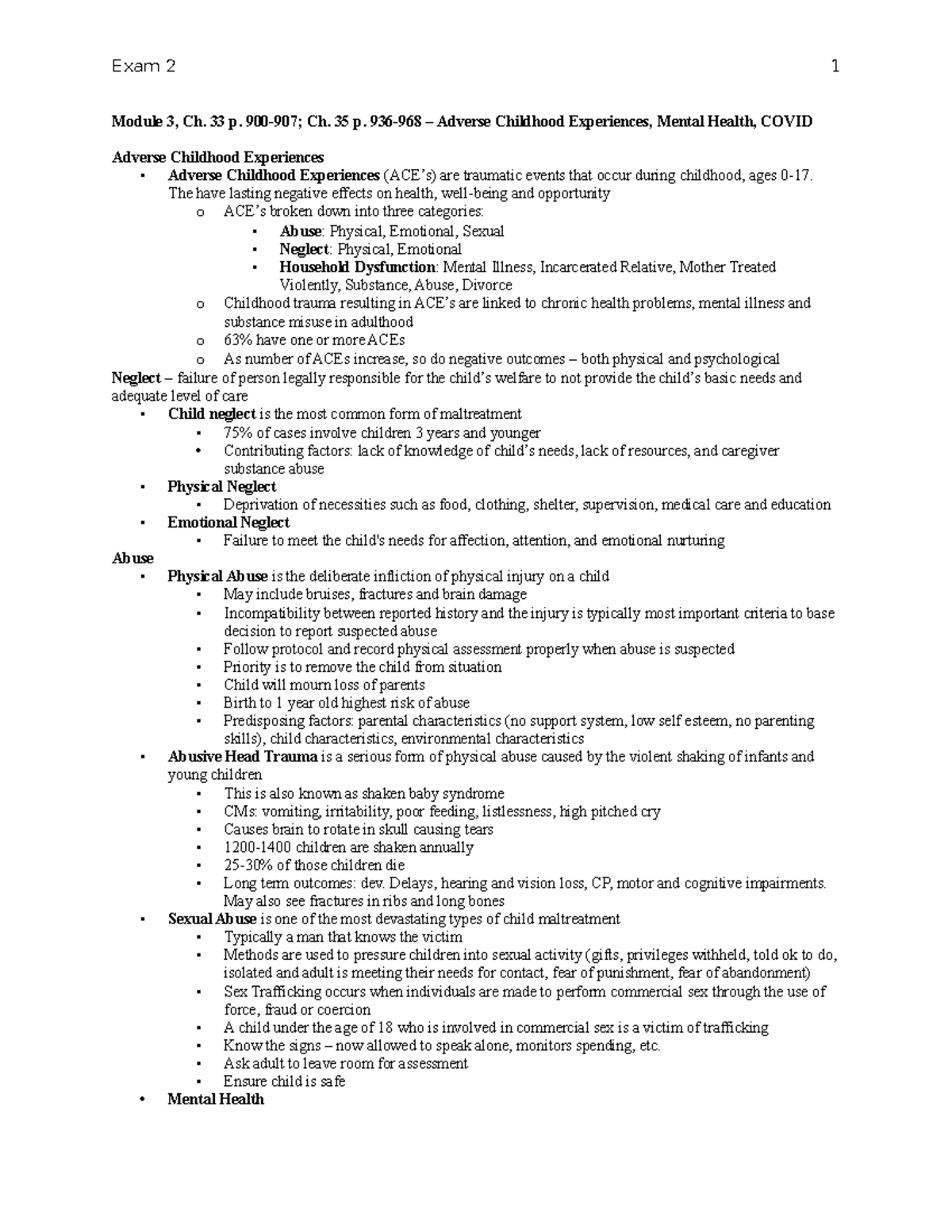 Exam 2 Blueprint - Module 3, Ch. 33 p. 900-907; Ch. 35 p. 936-968 ...