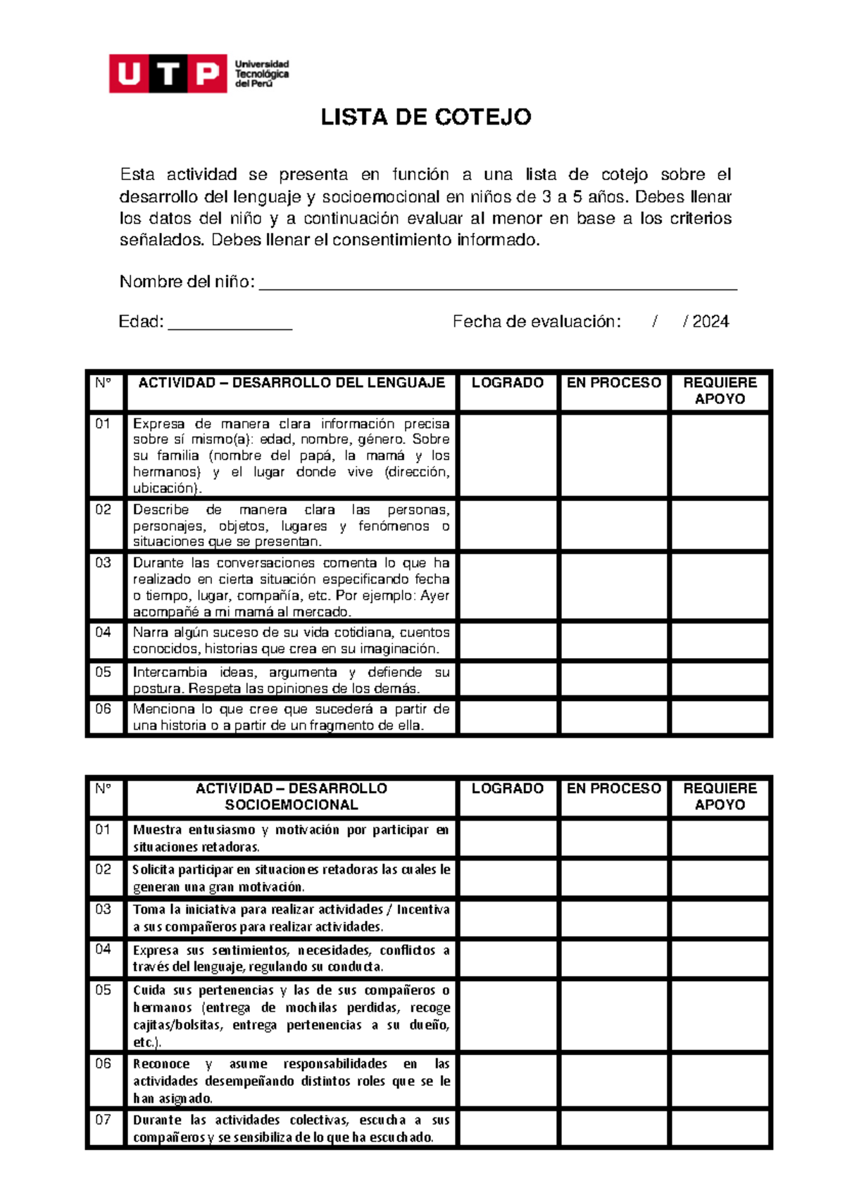Lista DE Cotejo - buena - LISTA DE COTEJO Esta actividad se presenta en ...