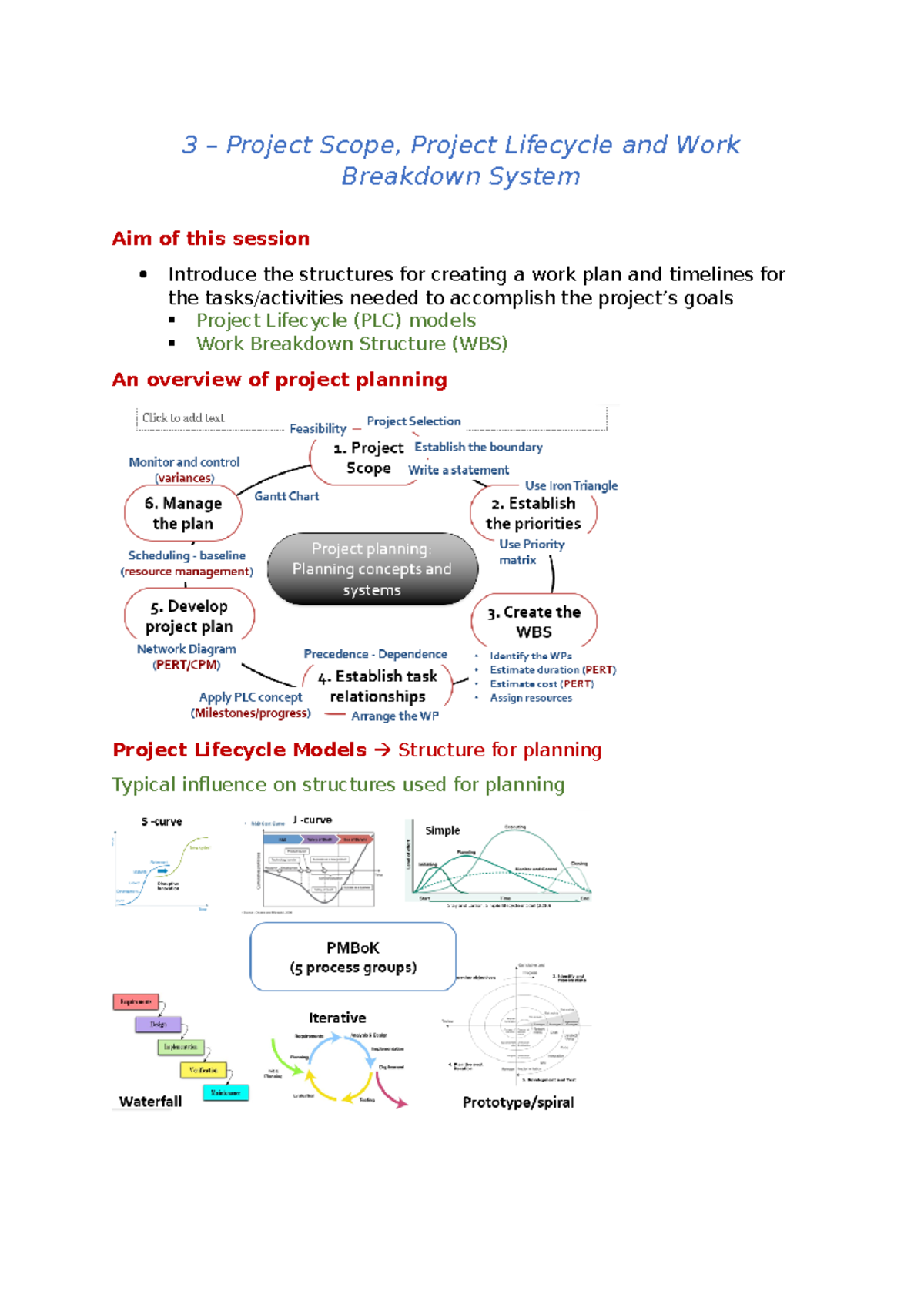 Week 3 - Project Scope, PLC, WBS - 3 – Project Scope, Project Lifecycle and Work Breakdown ...