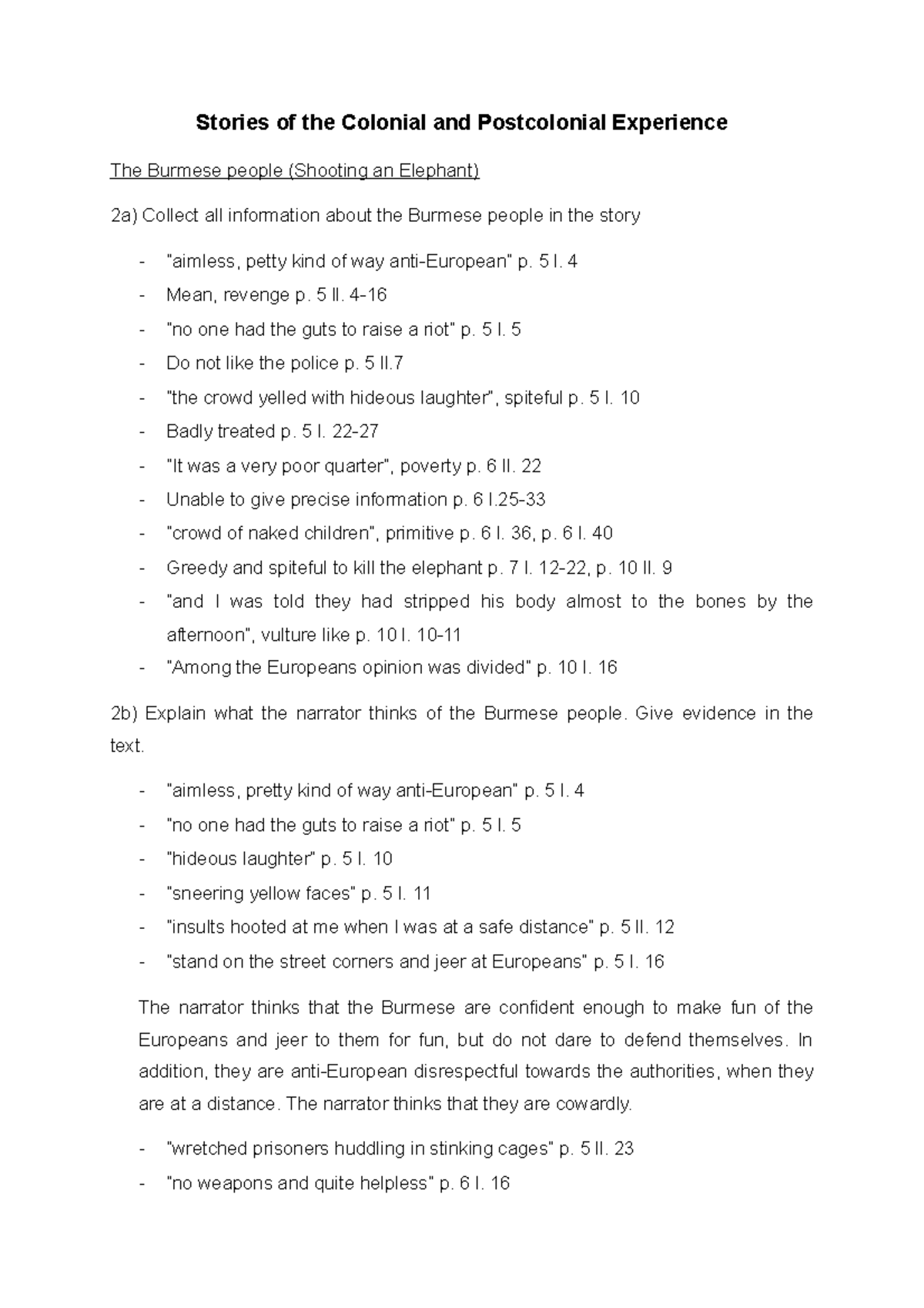 Stories of the Colonial and Postcolonial Experience - 5 l. 4 Mean ...