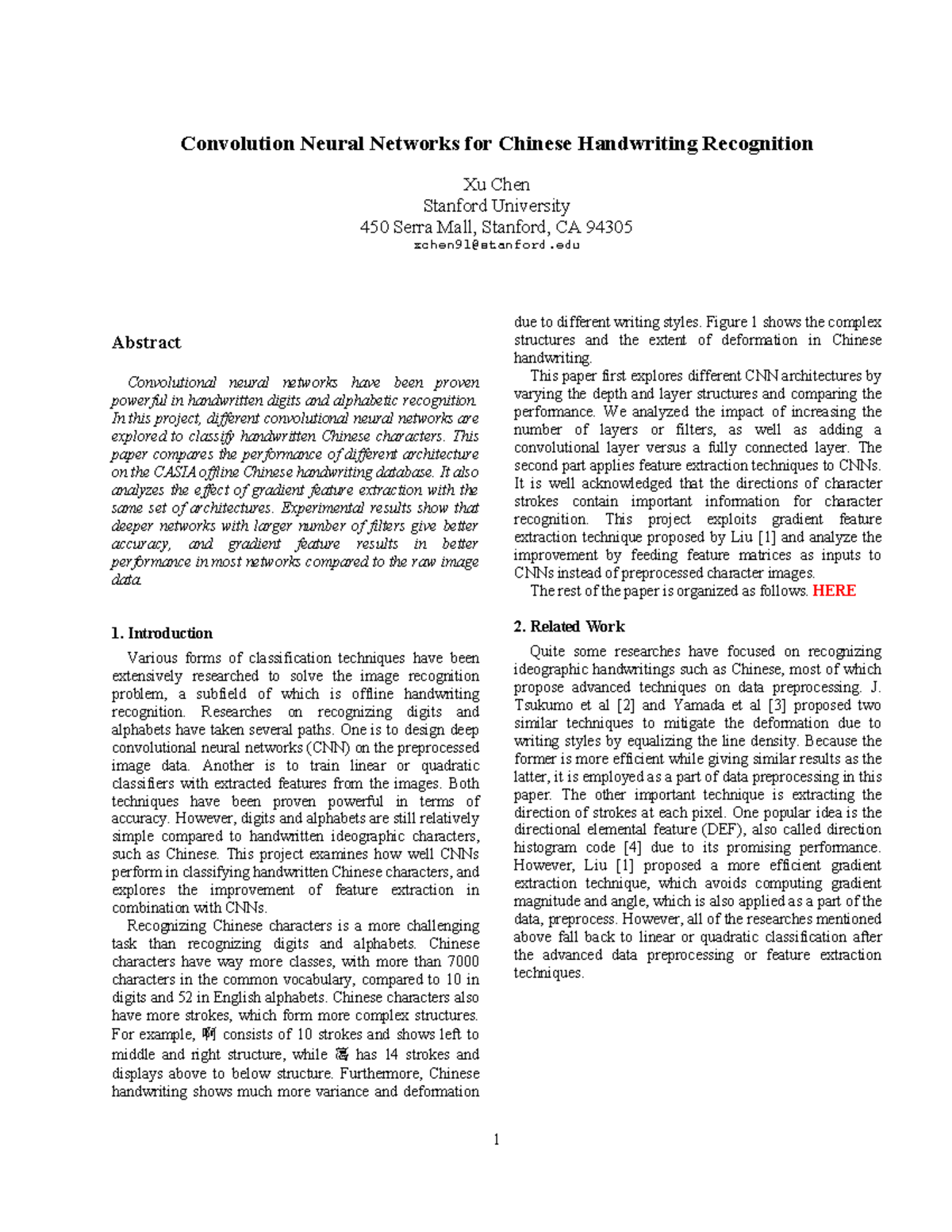 Convolution Neural Networks For Chinese Handwriting Recognition Abstract Convolutional Neural