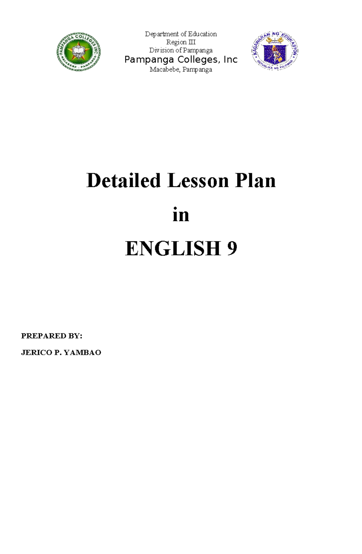 Lesson-Plan-in-English-9 - Department of Education Region III Division ...