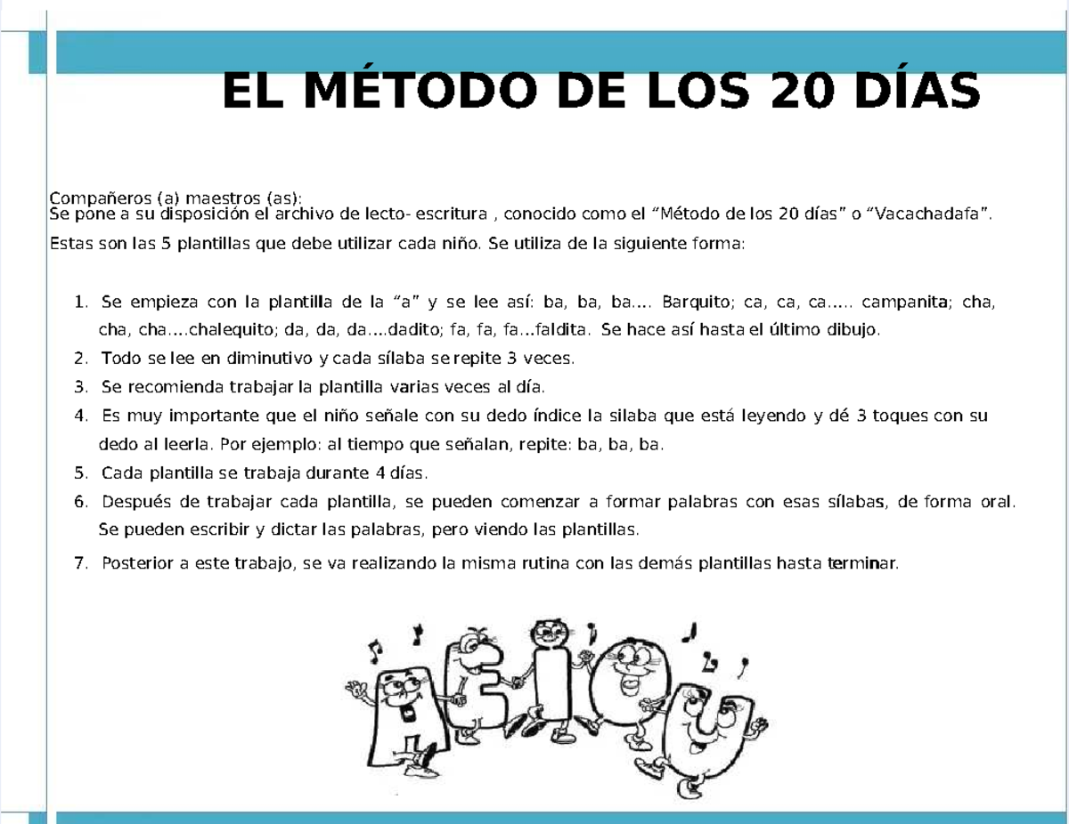 4 Cuadernillo-metodo-20-dias TOMO IV Fichas - EL MÉTODO DE LOS 20 ...