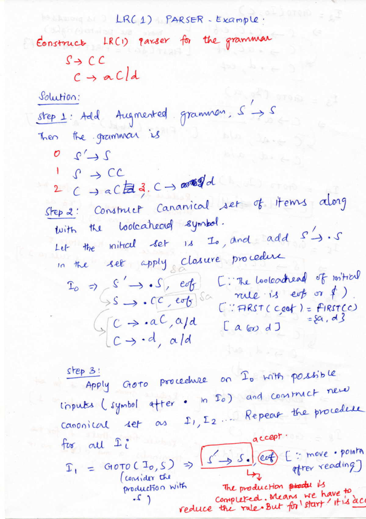 CE U1L13 LR 1 Parser Example - Compiler Design - Studocu