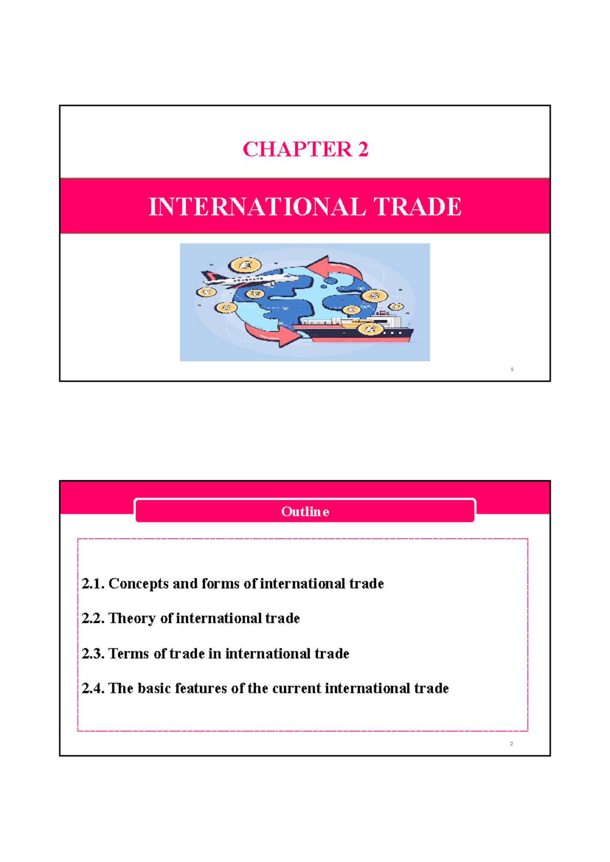 C2 IER SV - INTERNATIONAL TRADE CHAPTER 2 1 Outline 2. Concepts and ...