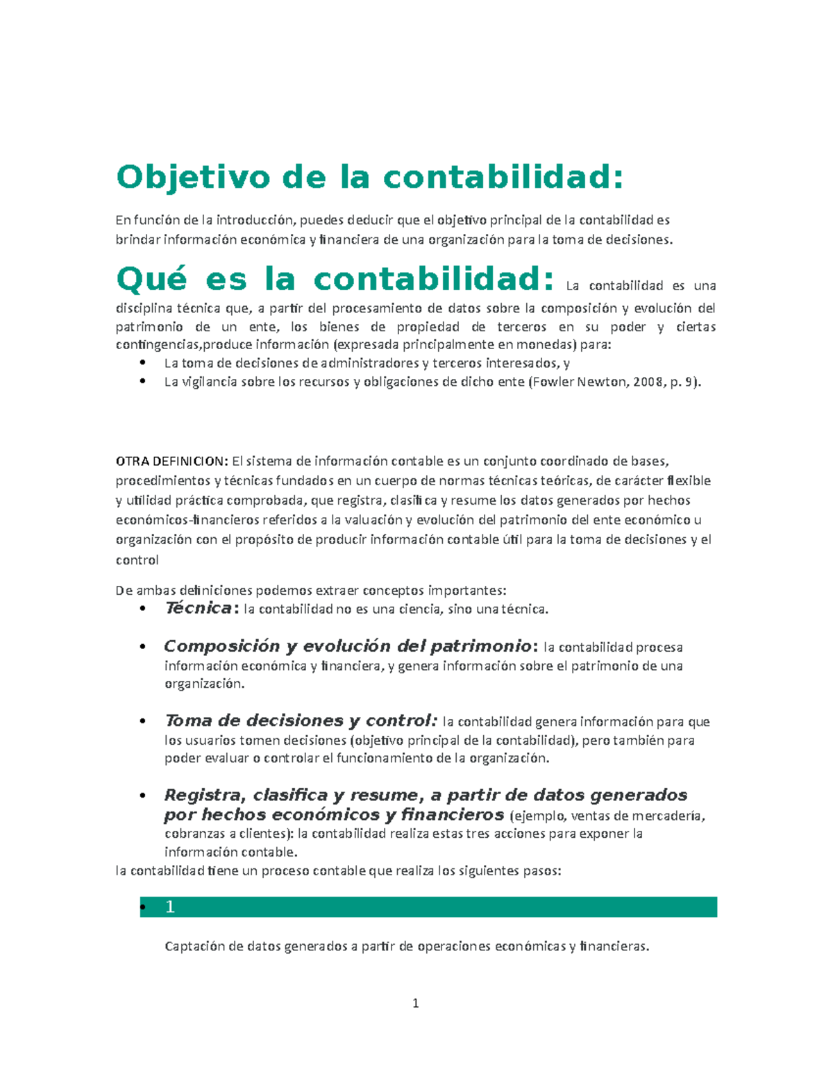 Contabilidad M1 Y M2 solo canvas - Objetivo de la contabilidad: En ...