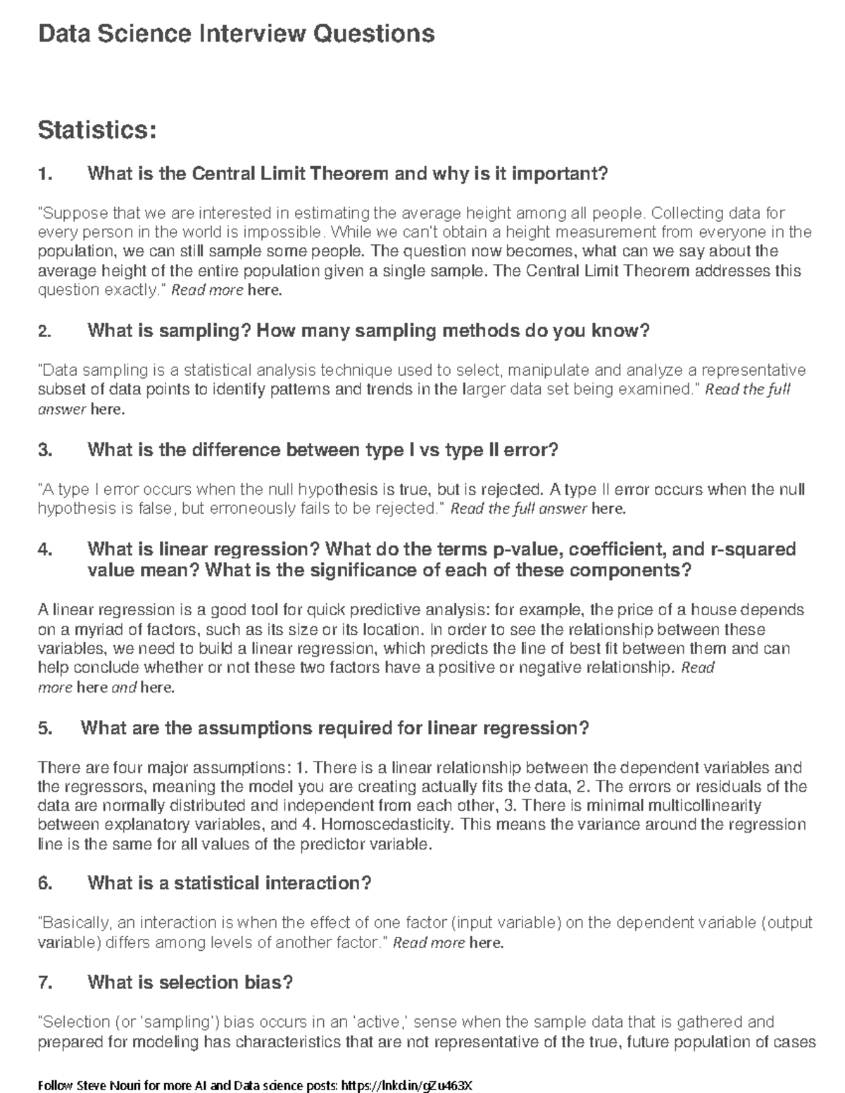 Data Science Interview Questions - Data Science Interview Questions ...