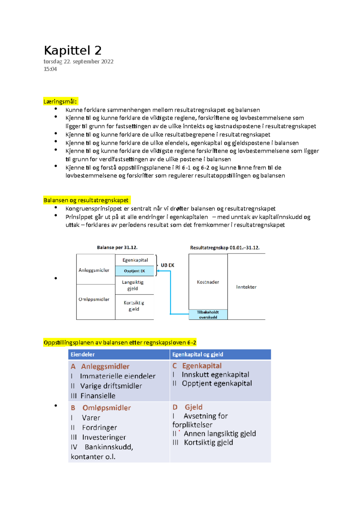 Finans 2 kap 2 - Kapittel 2 torsdag 22. september 2022 15: Læringsmål: Kunne forklare ...