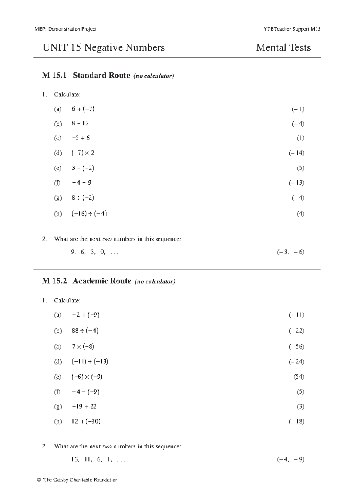 Sample/practice exam 2017, questions - MEP: Demonstration Project ...
