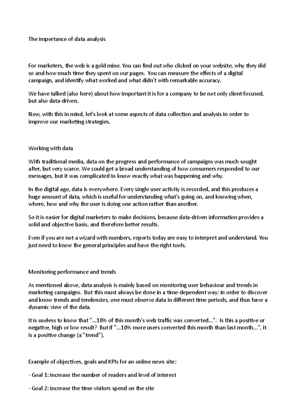 Data analysis - The importance of data analysis - The importance of ...