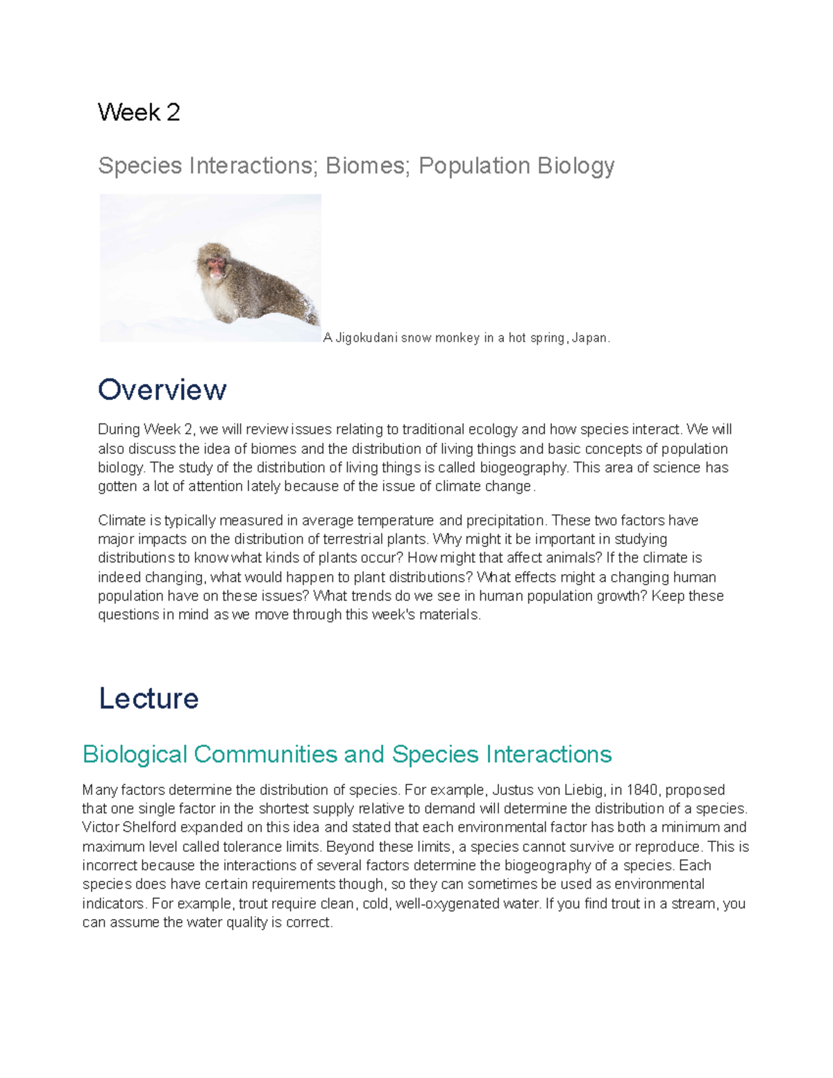 BIOL 115 notes week 2 - Google Docs - Week 2 Species Interactions ...