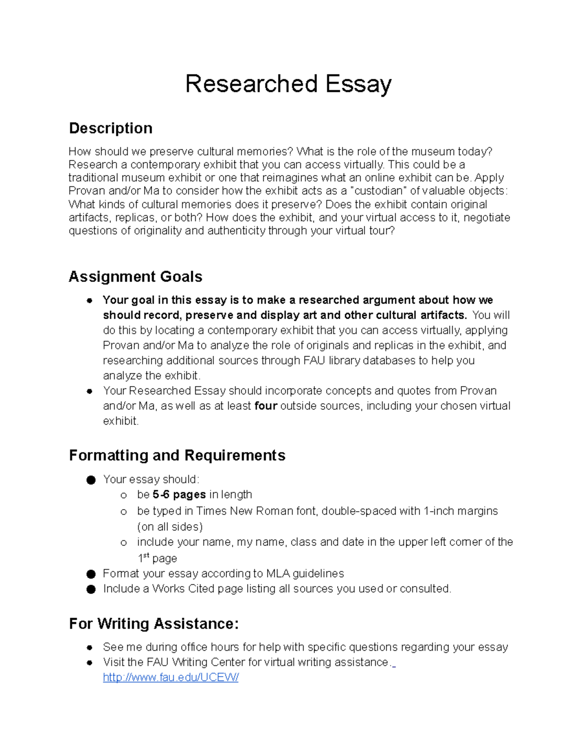 Essay 3- Researched Essay - Researched Essay Description How should we ...