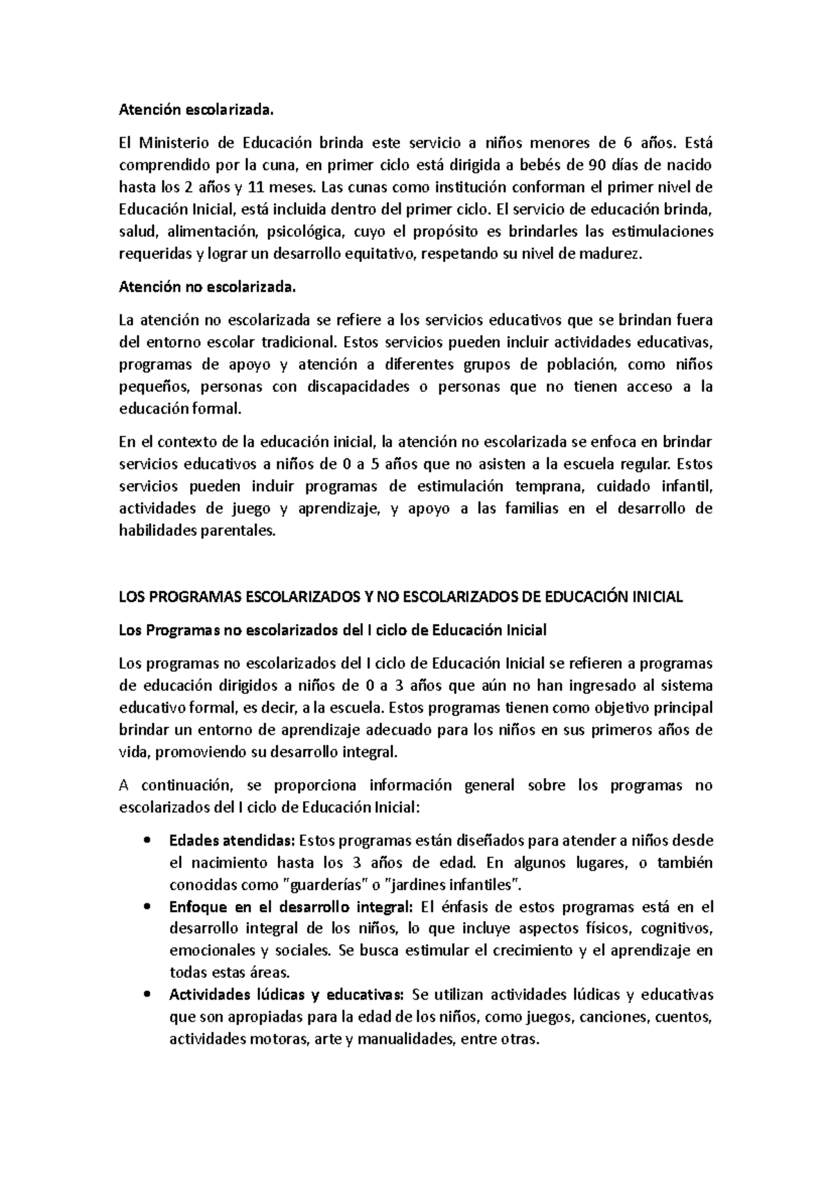 Atención escolarizada - El Ministerio de Educación brinda este servicio ...
