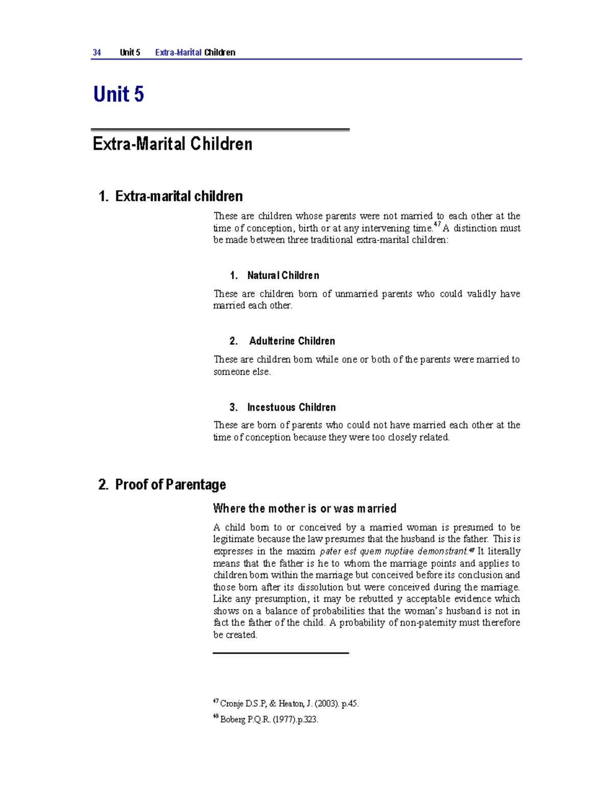 Extra-marital children - 34 Unit 5 Extra-Marital Children Unit 5 Extra ...