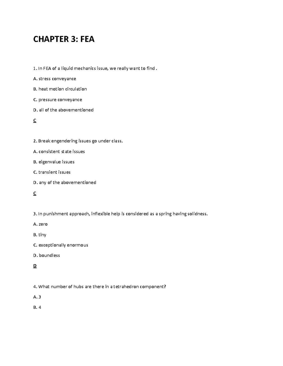 Chapter 3 FEA - These are my practice quizzes for mechanical ...
