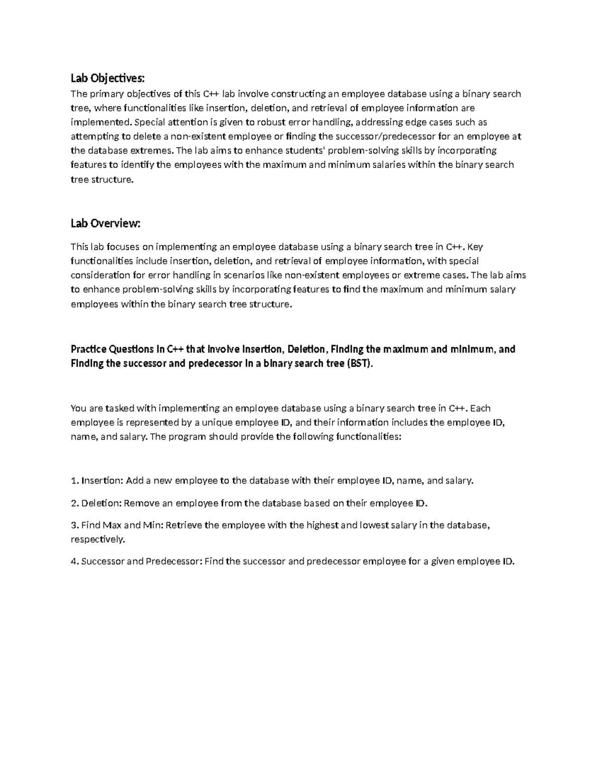 DSA LAB Practice - i need this file - Lab Objectives: The primary ...