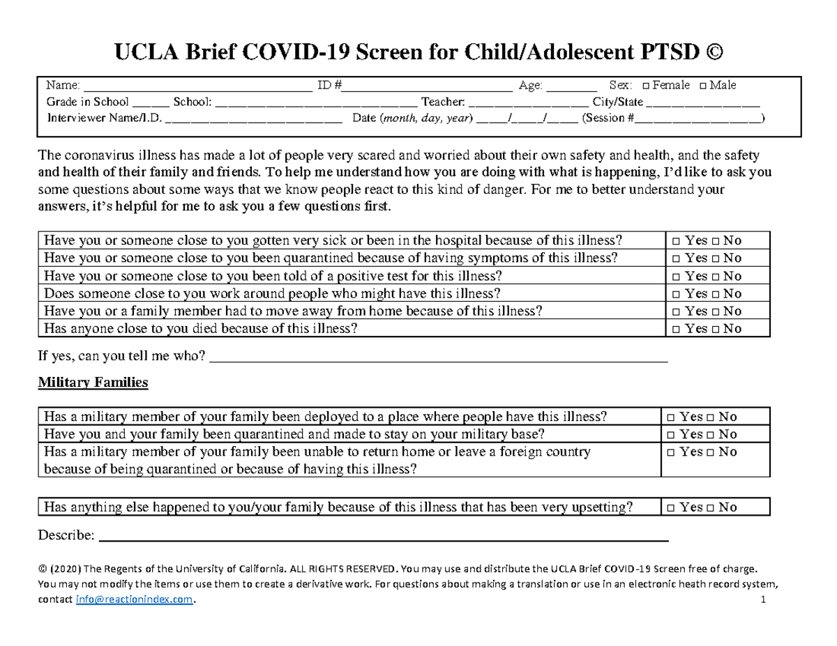 6. UCLA-Brief- Covid-19-Screening-Form-English-4-13-20 - © (2020) The ...