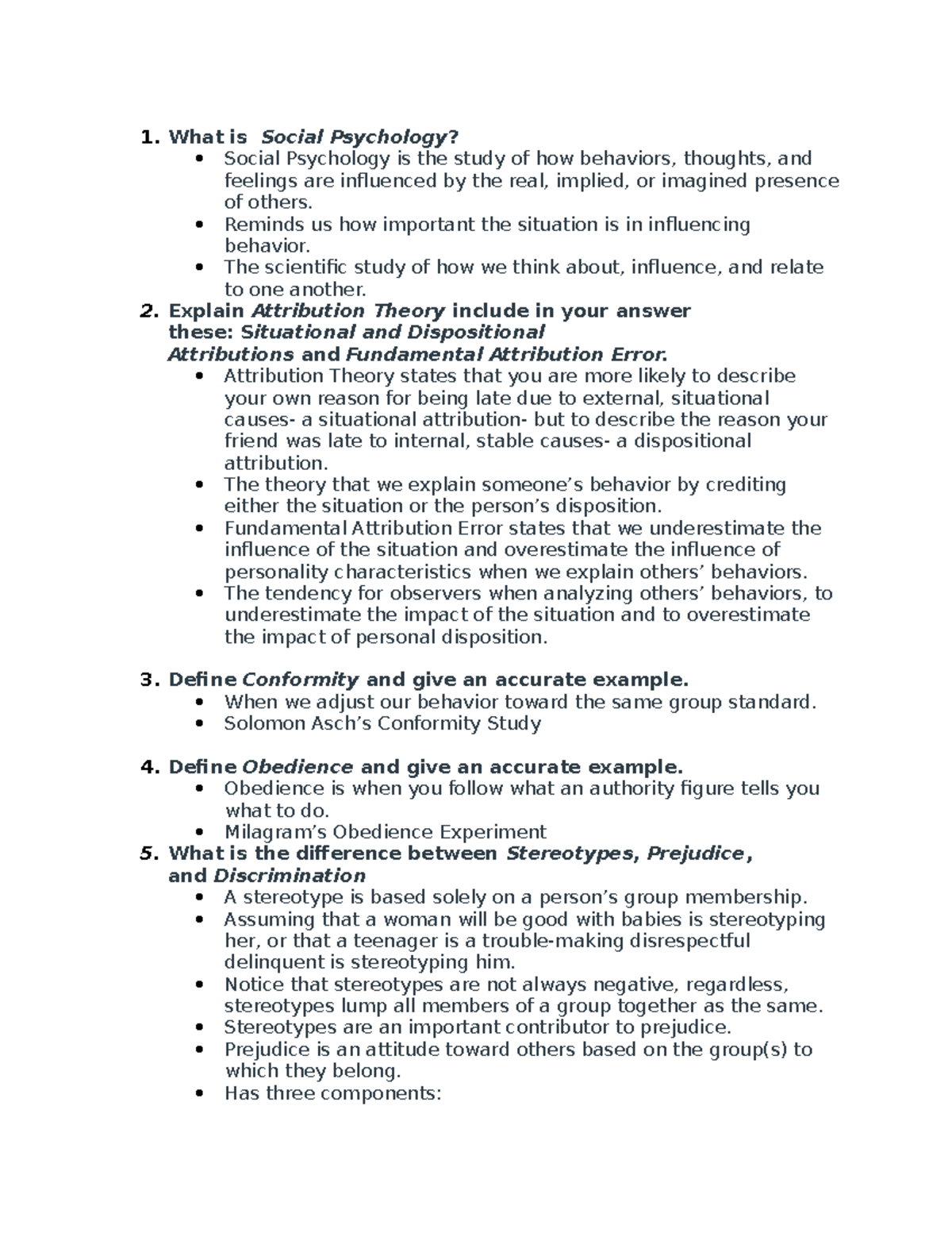 What is - Notes - 1 is Social Psychology? Social Psychology is the ...