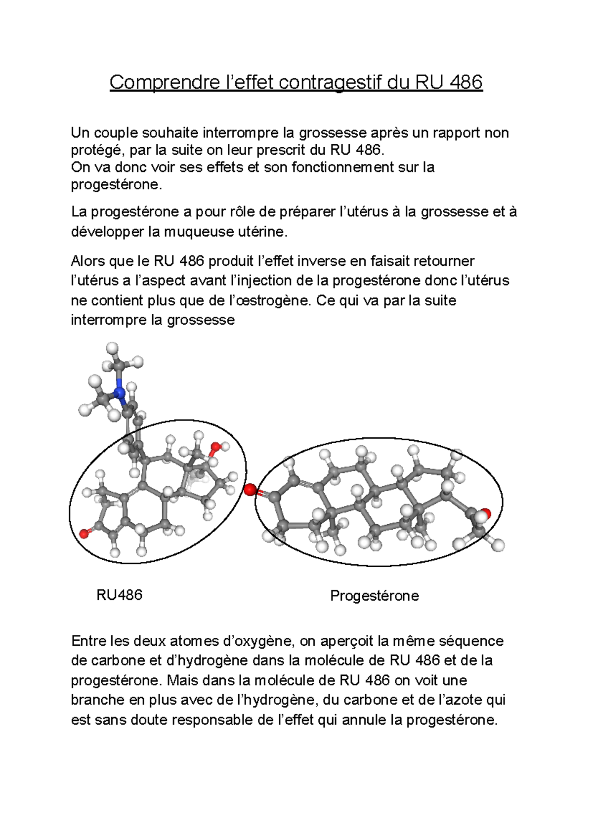 Ru486 et progesterone - Comprendre l’effet contragestif du RU 486 Un ...