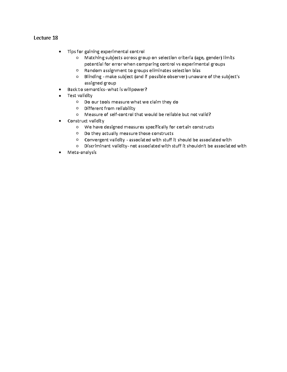 Lecture 18 - Taught by Prof. Fortgang - Lecture 18 Tips for gaining ...