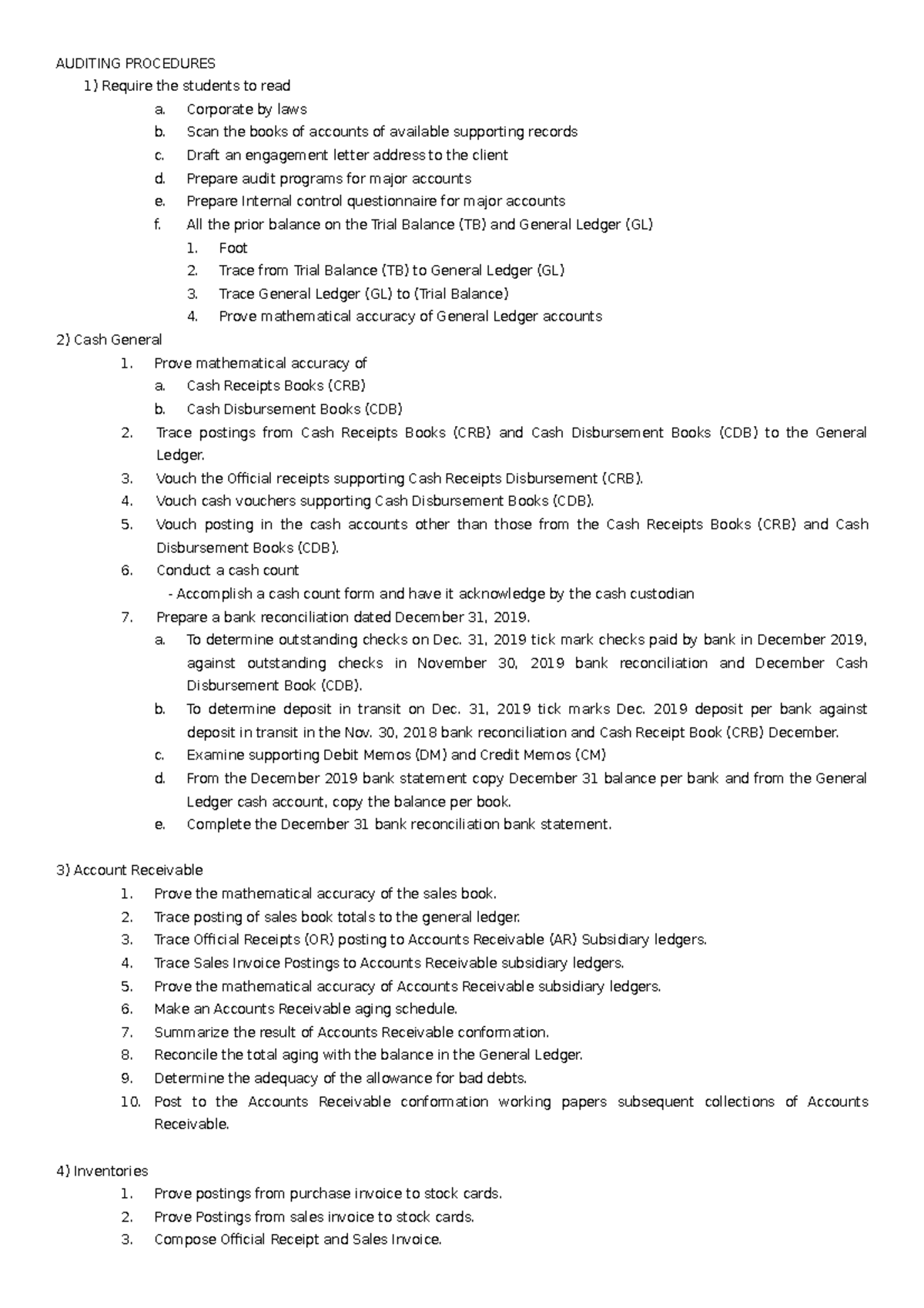 Auditing Procedures - You can use this on your reports. - AUDITING ...